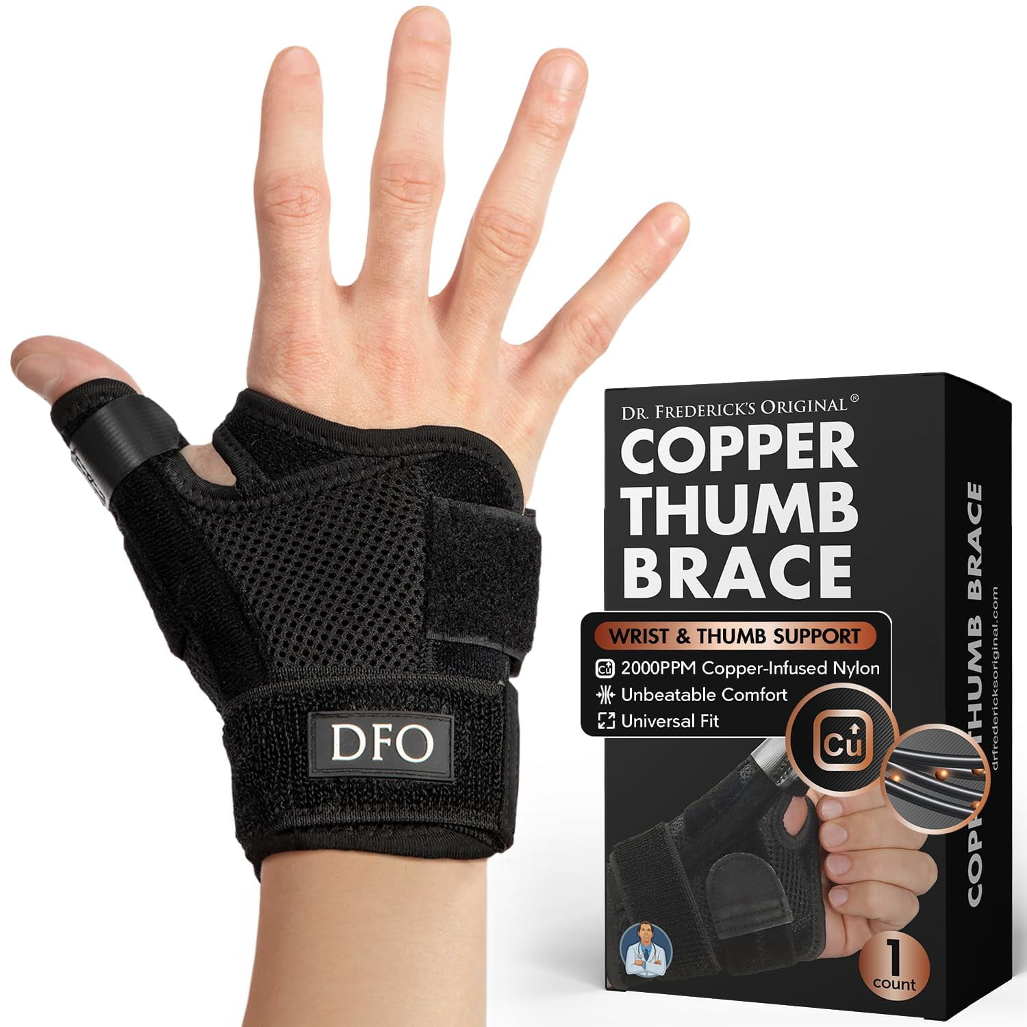 Dr. Frederick's Original Reversible Copper Infused Wrist Thumb Brace ...