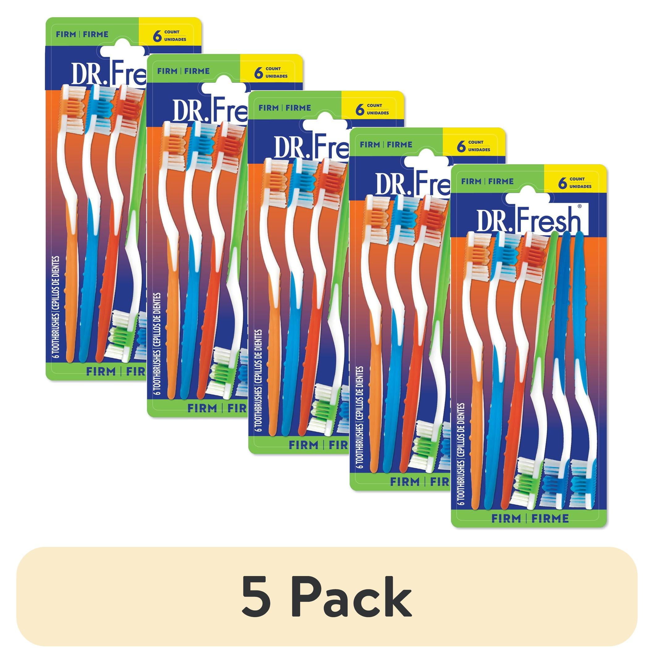 (5 pack) Dr. Fresh Manual Toothbrush Adult 6ct with Firm Bristles to ...