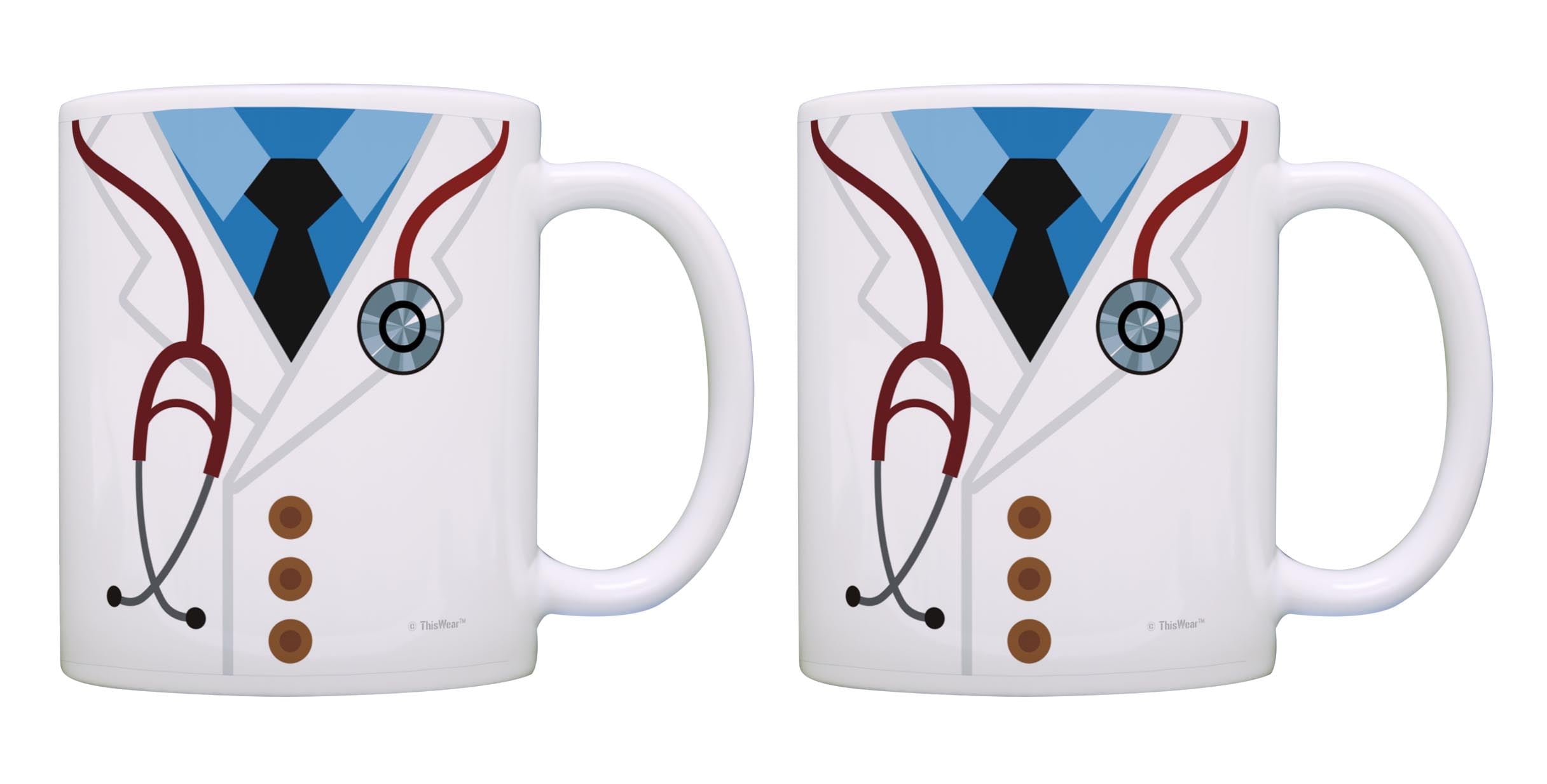 Dr Gifts Stethoscope and Doctor's White Coat with Tie Coffee Mug 11 ...
