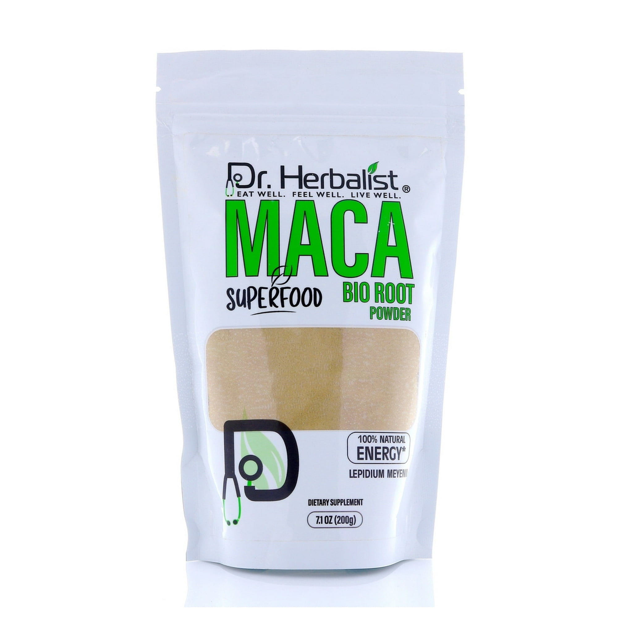 Dr. Herbalist Natural Maca Bio Root Powder | Lepidium | 200g - 7 oz ...