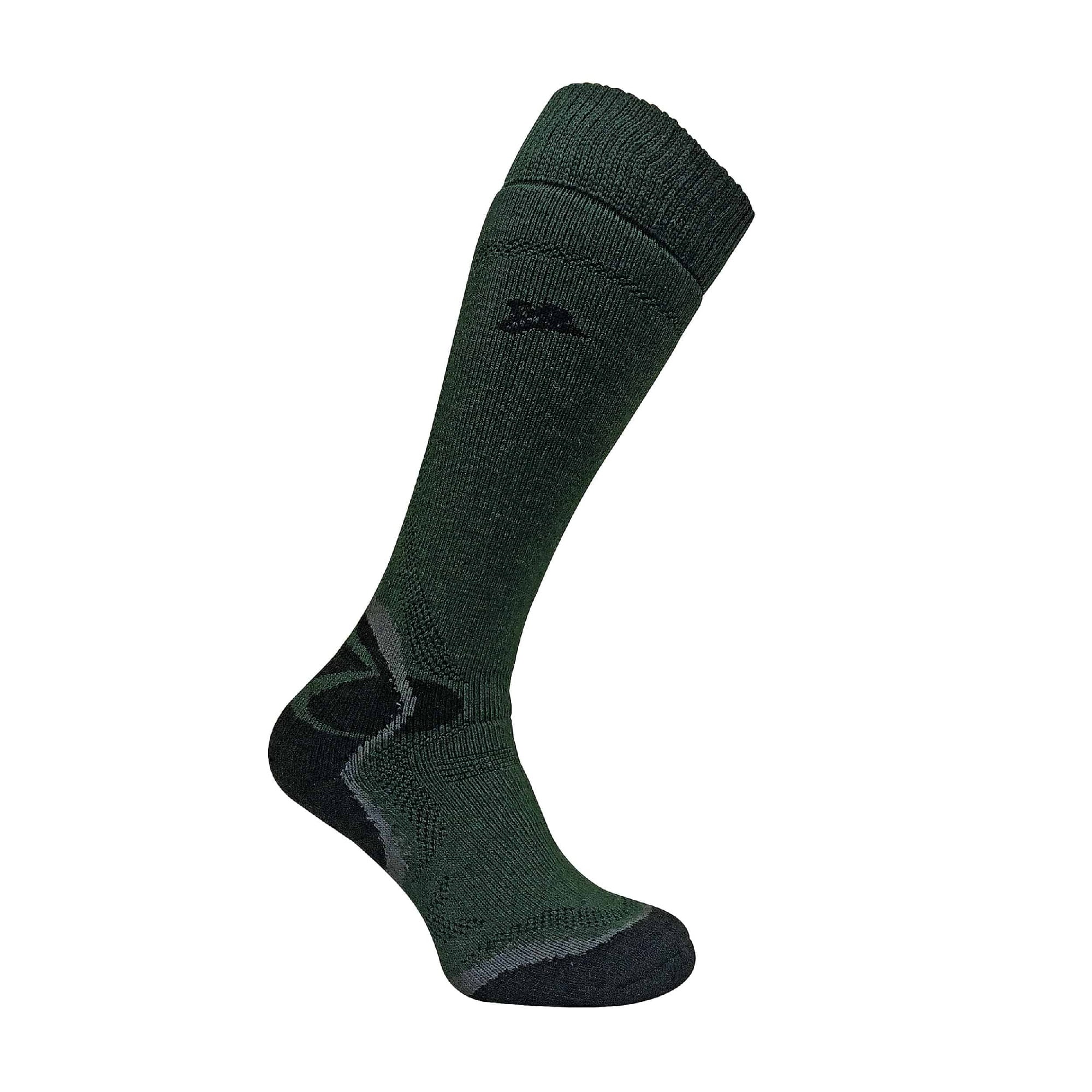 Dr Hunter - Mens Merino Wool Long Knee High Padded Heel Green Socks ...