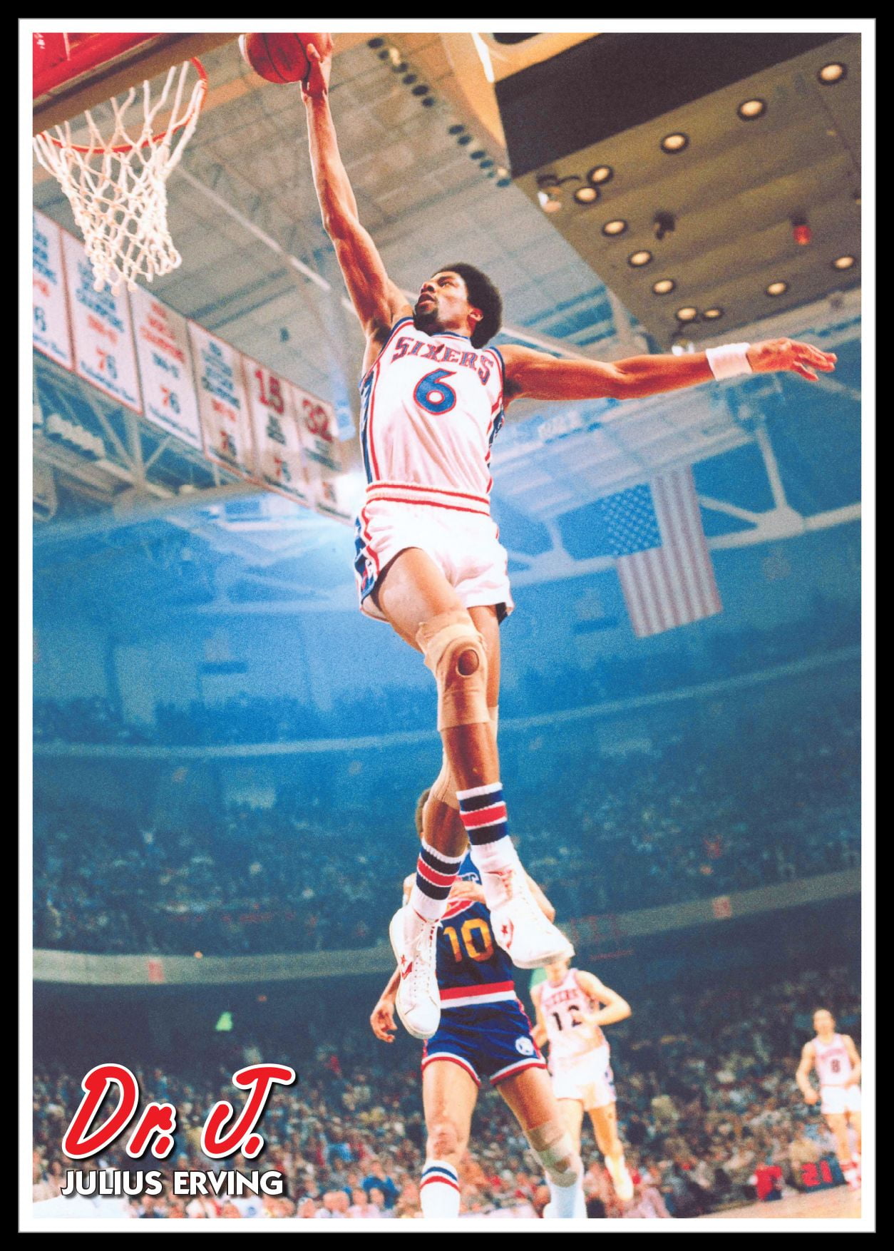 Dr. J Julius Erving Dunk Laminated & Framed Poster Print (24 x 36 ...