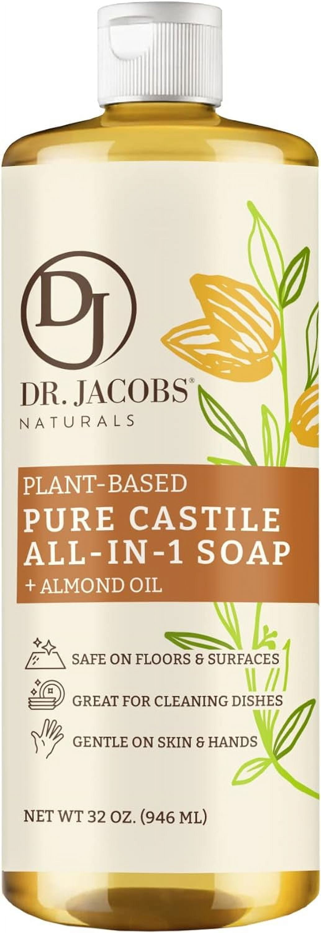 Dr. Jacobs Naturals Almond Castile Soap All-In-One Cleaner Plant-Based ...