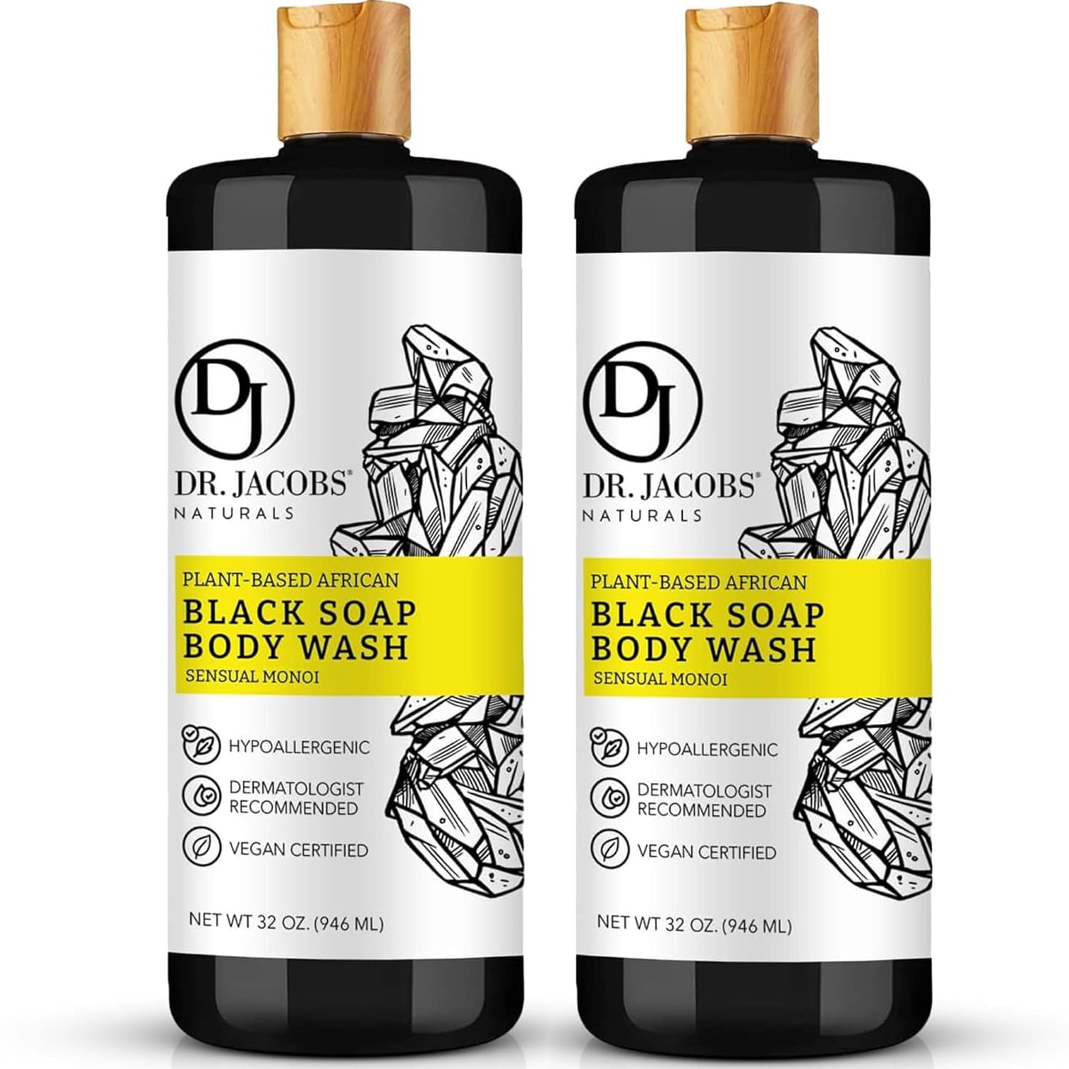 Dr Jacobs Naturals Authentic African Raw Black Soap Body Wash All In