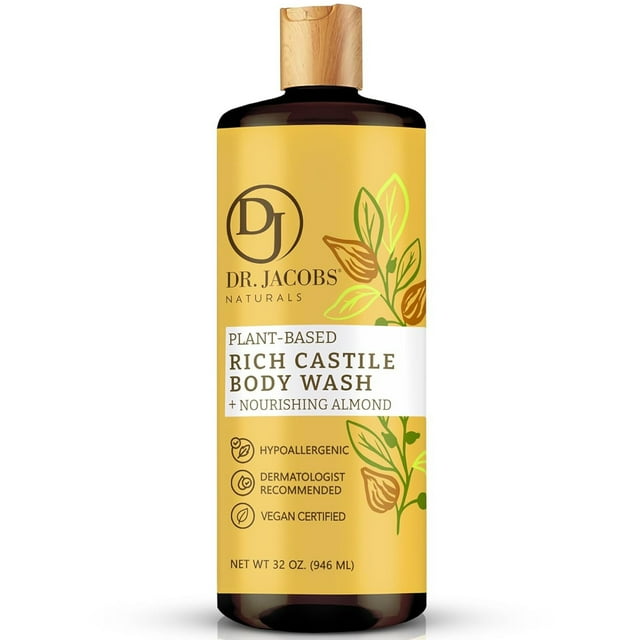 Dr Jacobs Naturals Almond Castile Body Wash Pure Plant Based Liquid