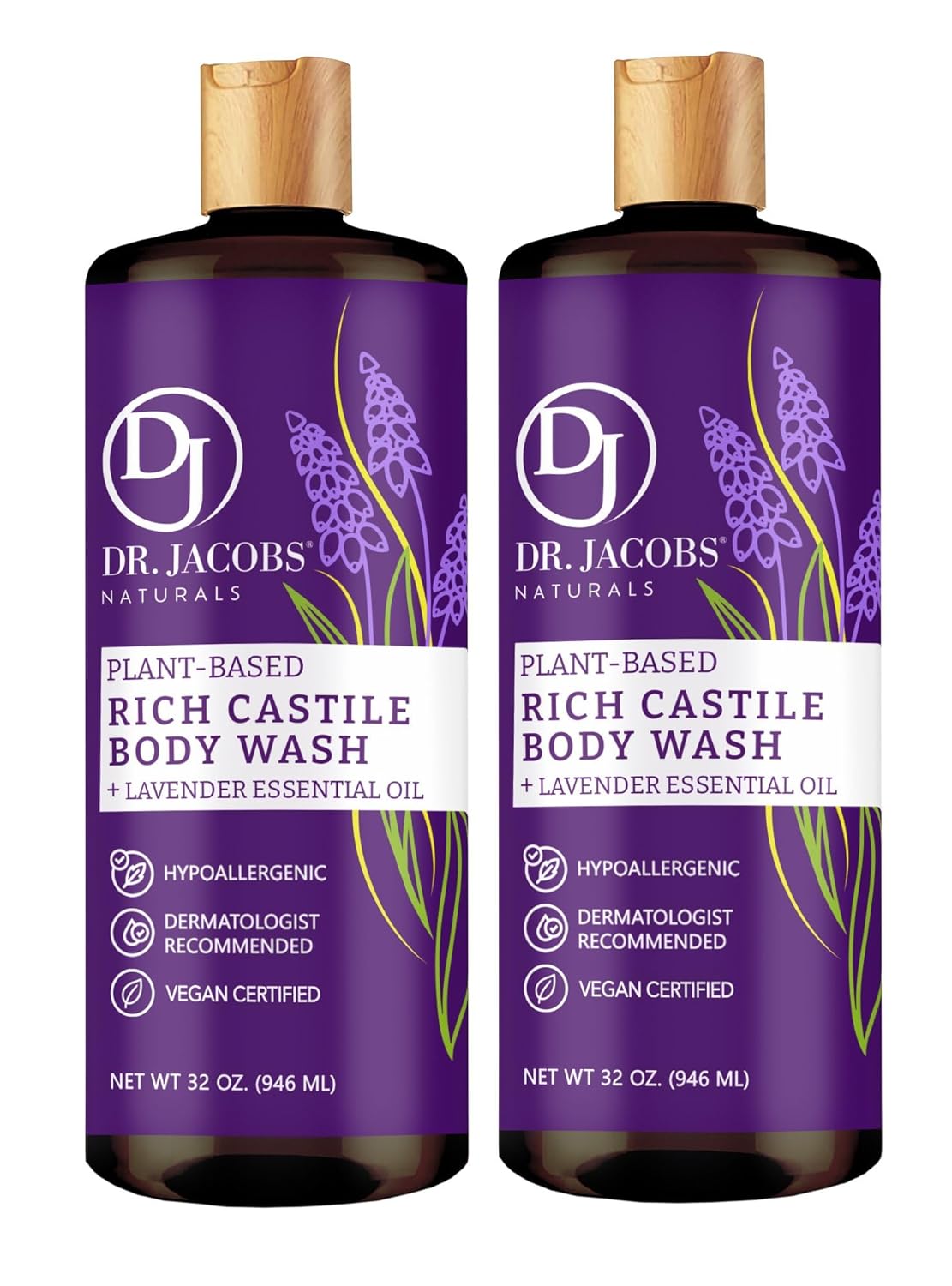 Dr Jacobs Naturals Castile Soap Body Wash Plant Based Liquid Soap
