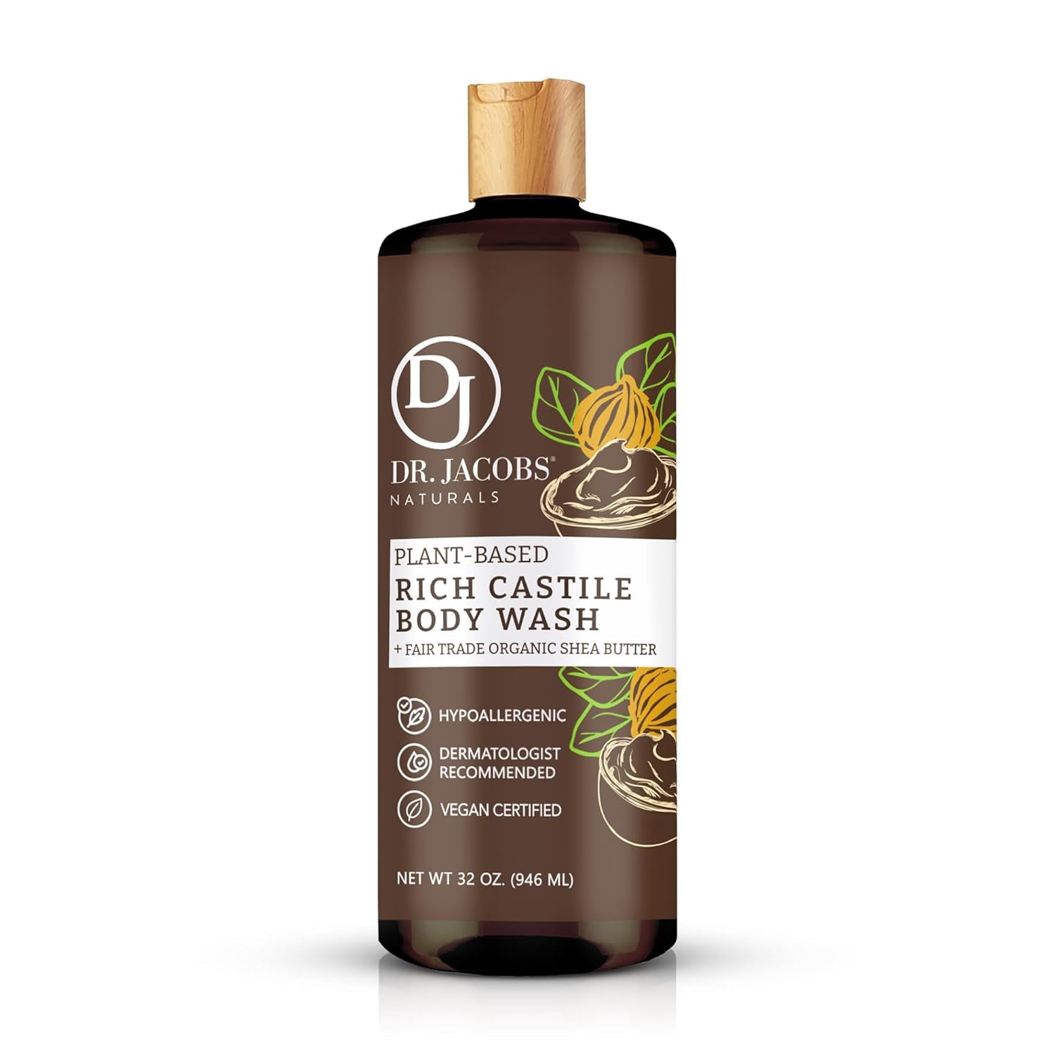 Dr Jacobs Naturals Castile Soap Body Wash Plant Based Liquid Soap, Shea ...