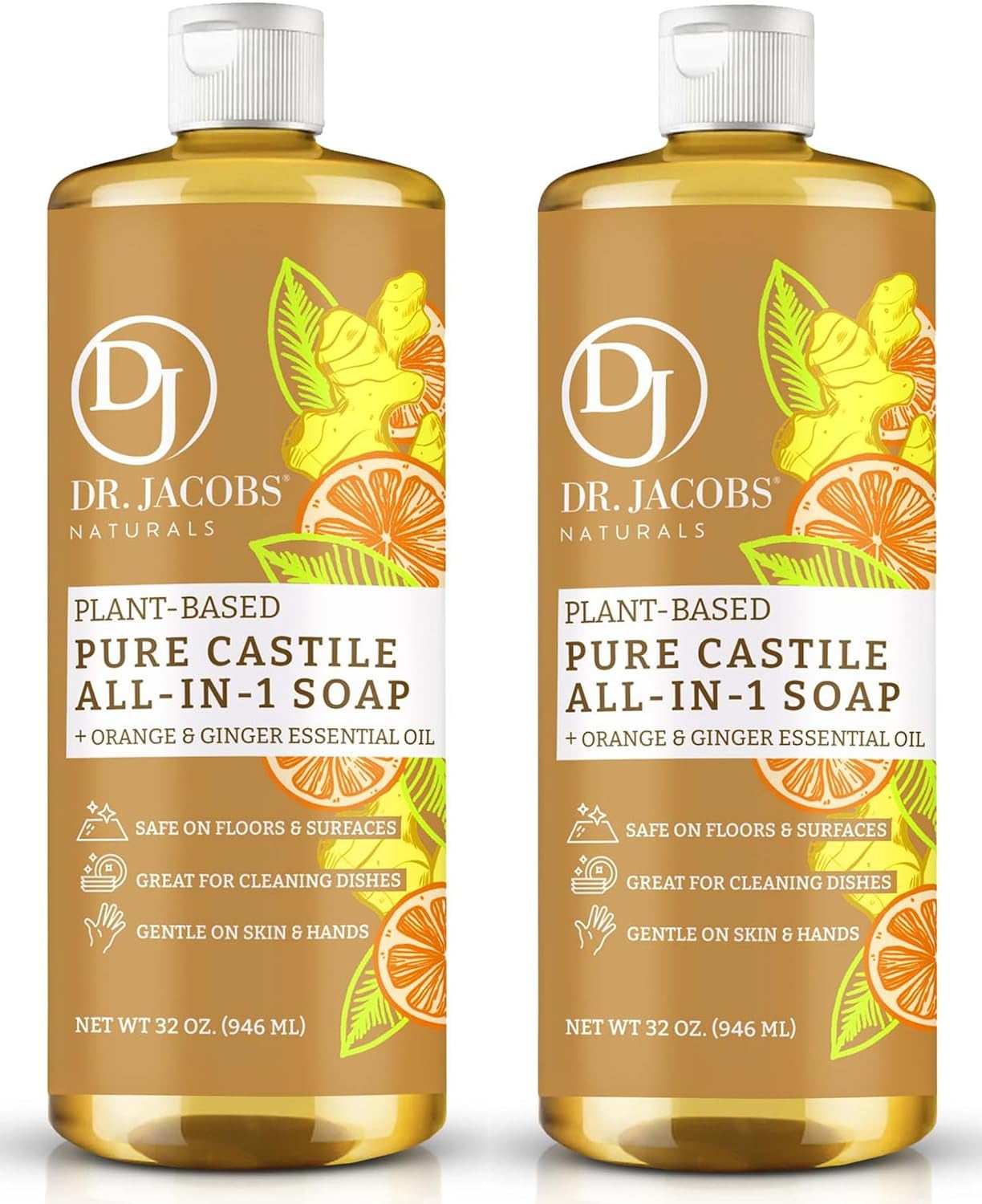 Dr. Jacobs Naturals Fragrance Free Castile All-In-One Cleaner and Soap ...