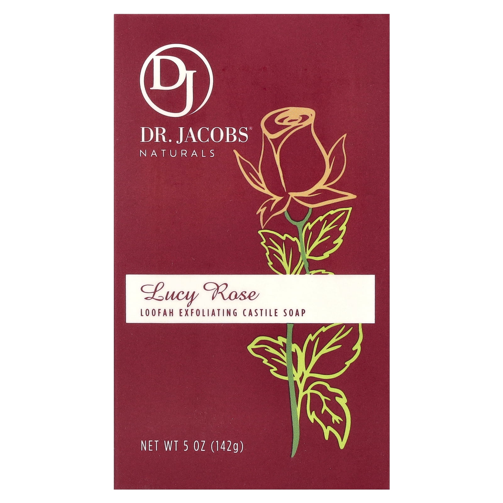Dr. Jacobs Naturals Loofah Exfoliating Castile Bar Soap, Lucy Rose, 5 ...