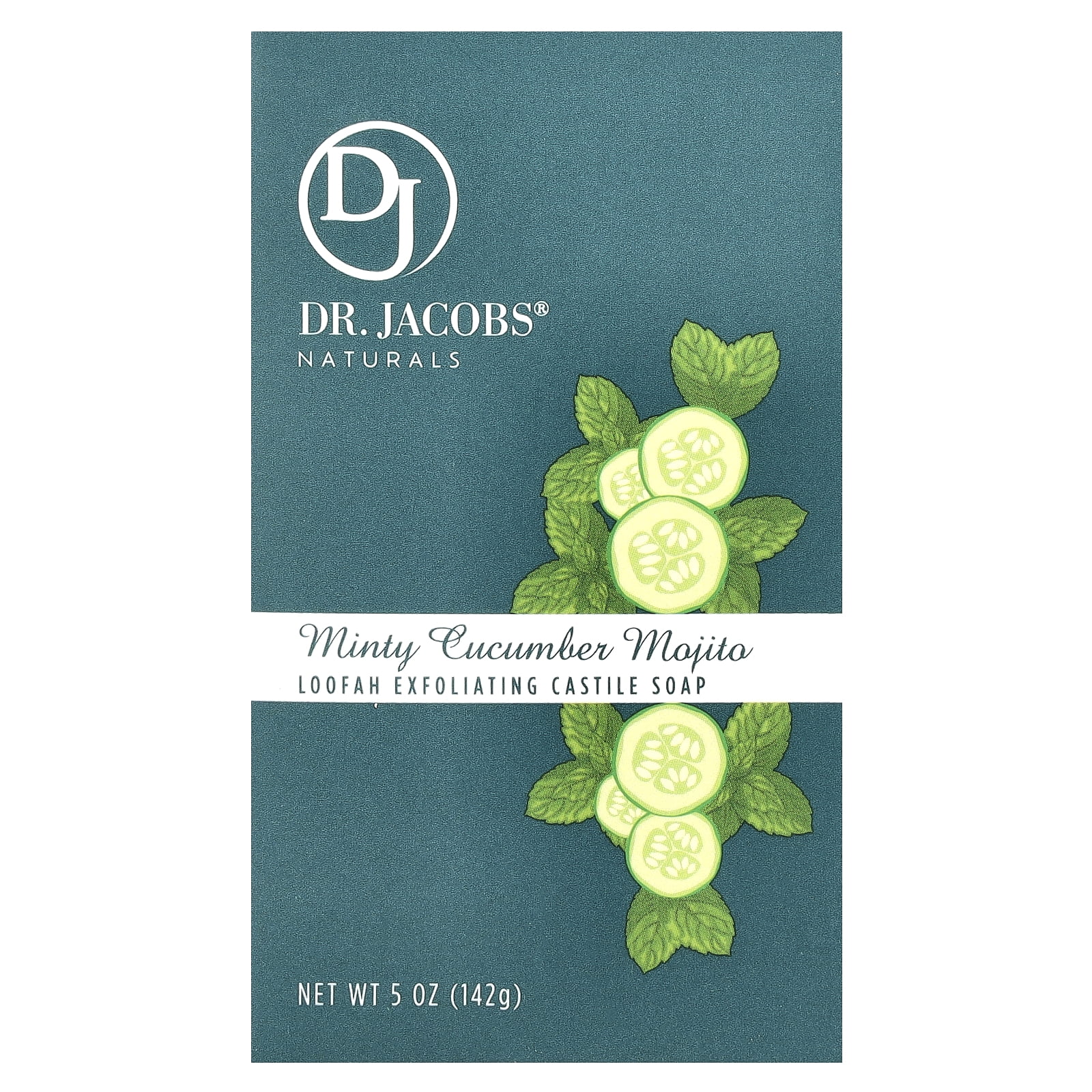 Dr. Jacobs Naturals Loofah Exfoliating Castile Bar Soap, Minty Cucumber ...