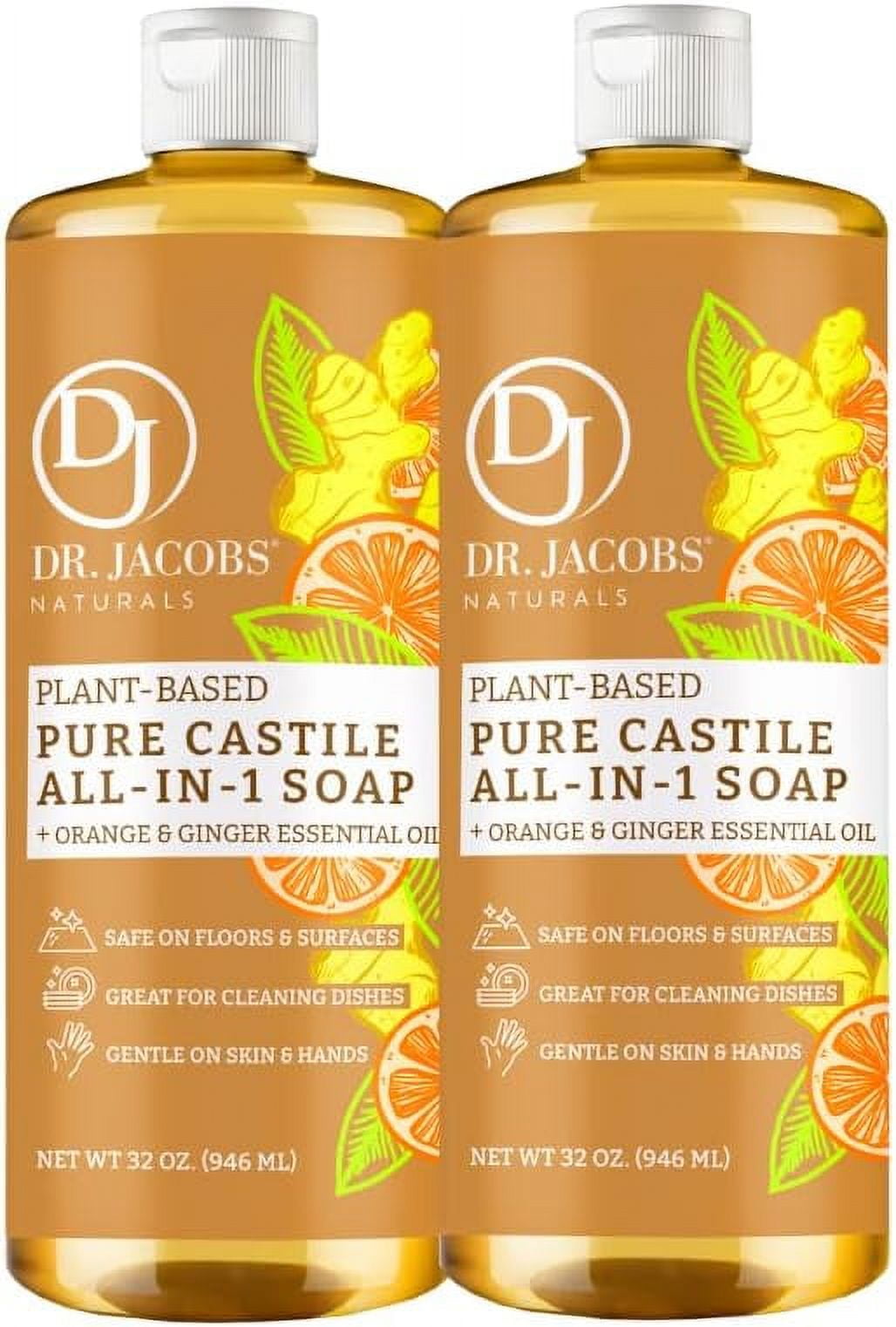 Dr. Jacobs Naturals Orange & Ginger Castile Soap All-In-One Cleaner ...