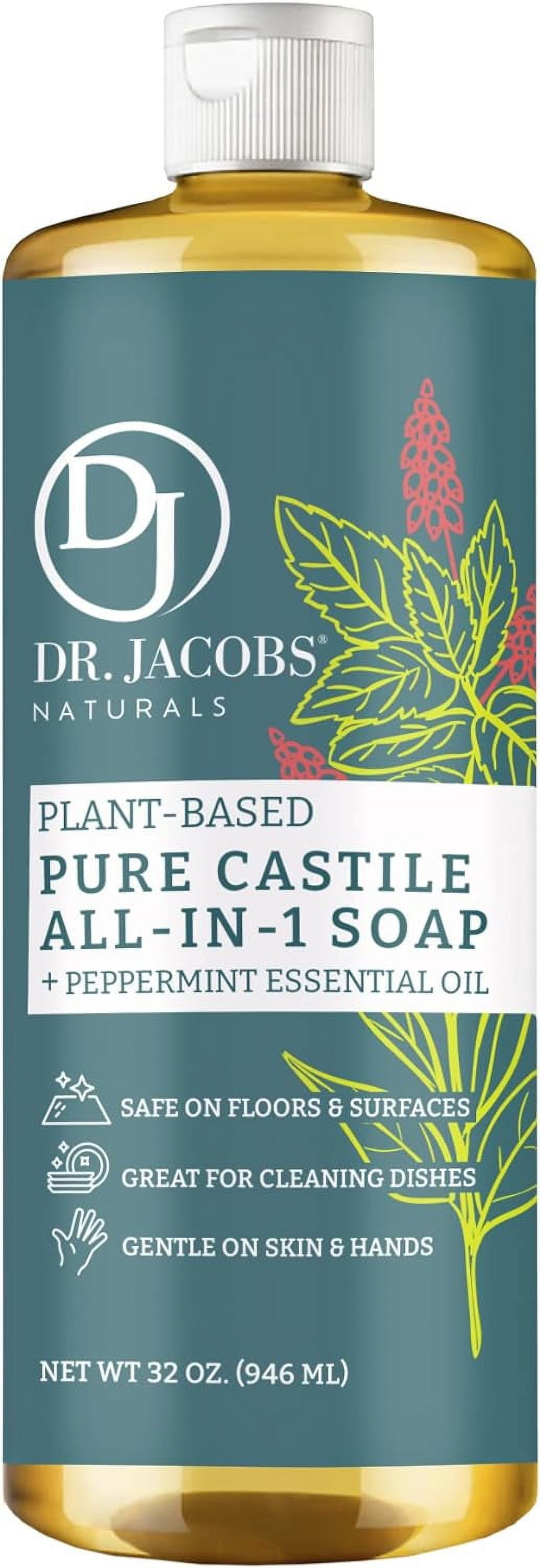 Dr. Jacobs Naturals Peppermint Castile Soap All-In-One Cleaner Plant ...