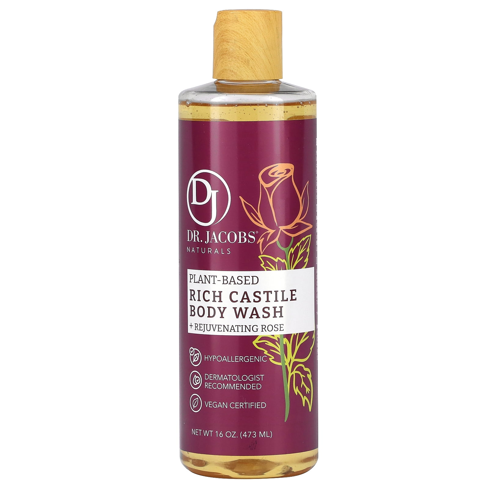 Dr. Jacobs Naturals Plant-Based Rich Castile Body Wash, Rejuvenating ...