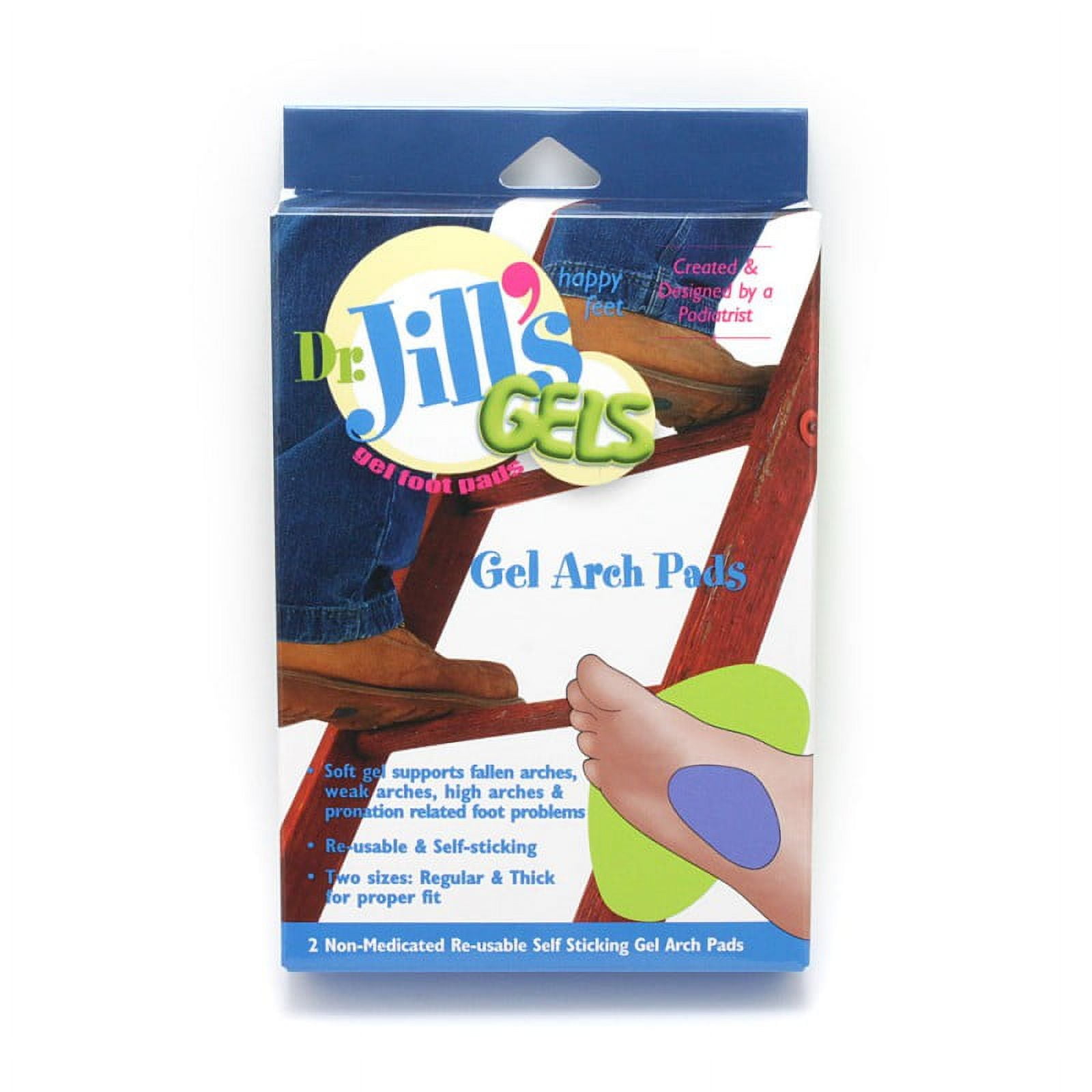 Dr. Jill's Gels Gel Arch Pads Extra Thick 1/4" Box of 2 - 1045-THICK - Walmart.com