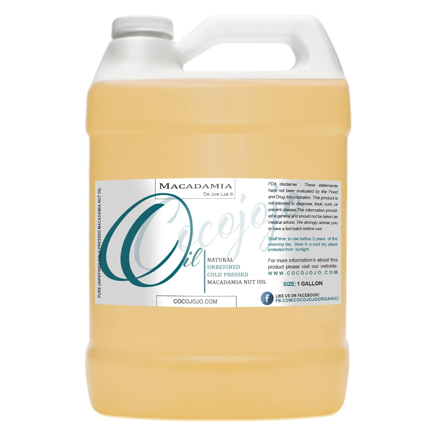 Dr Joe Lab Macadamia Nut Oil 128 oz Pure Natural Cold Pressed Unrefined ...