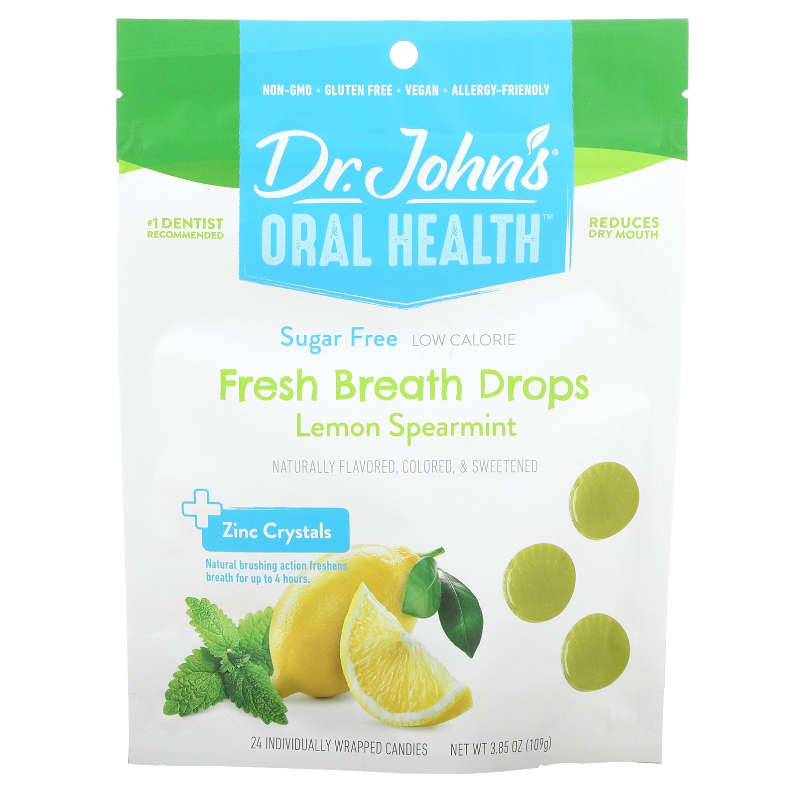 Dr. John's Healthy Sweets Oral Health, Fresh Breath Drops, + Zinc ...