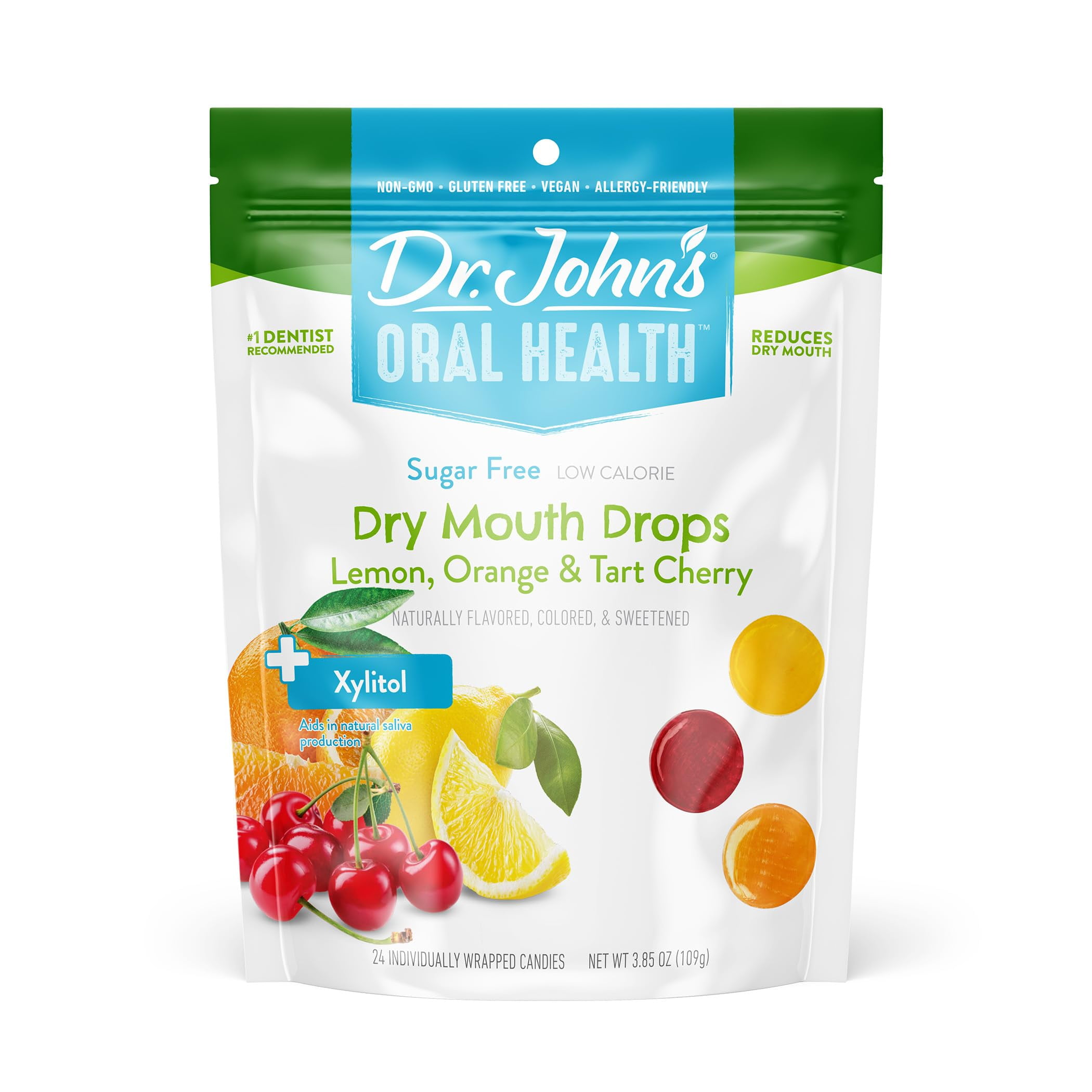 Dr. John’s Oral Health DMF15 Sugar Free Candy, Healthy Dry Mouth Drops ...