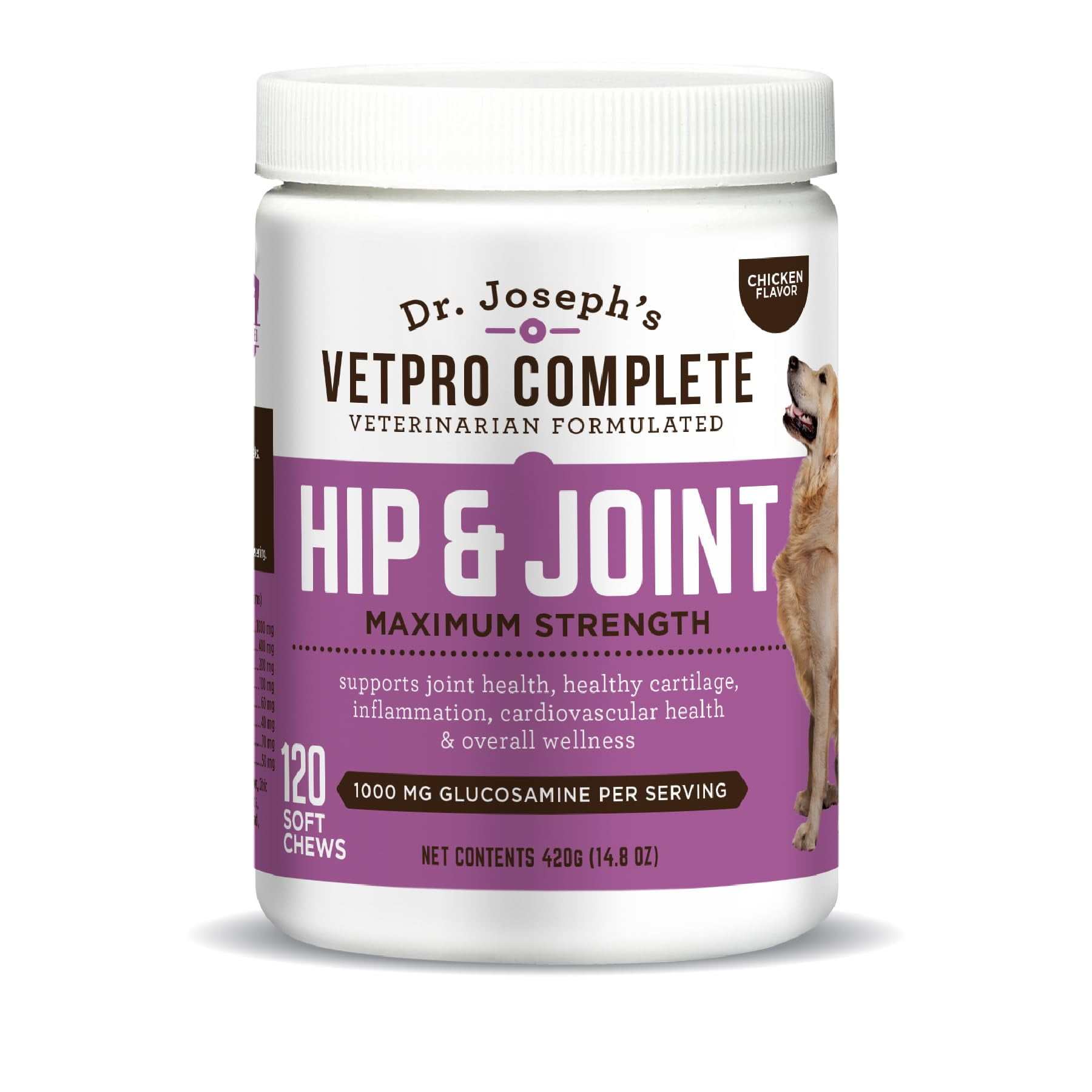 Dr. Joseph's VetPro Complete SBF3 Dog Hip and Joint Supplement, 120 ...