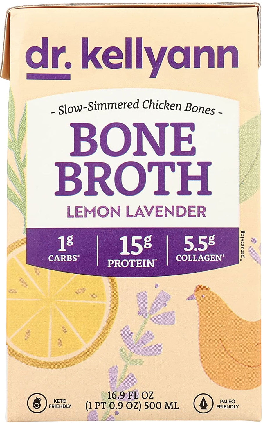 Dr. Kellyann Chicken Liquid Lemon Lavender Bone Broth - 16.9 oz ...