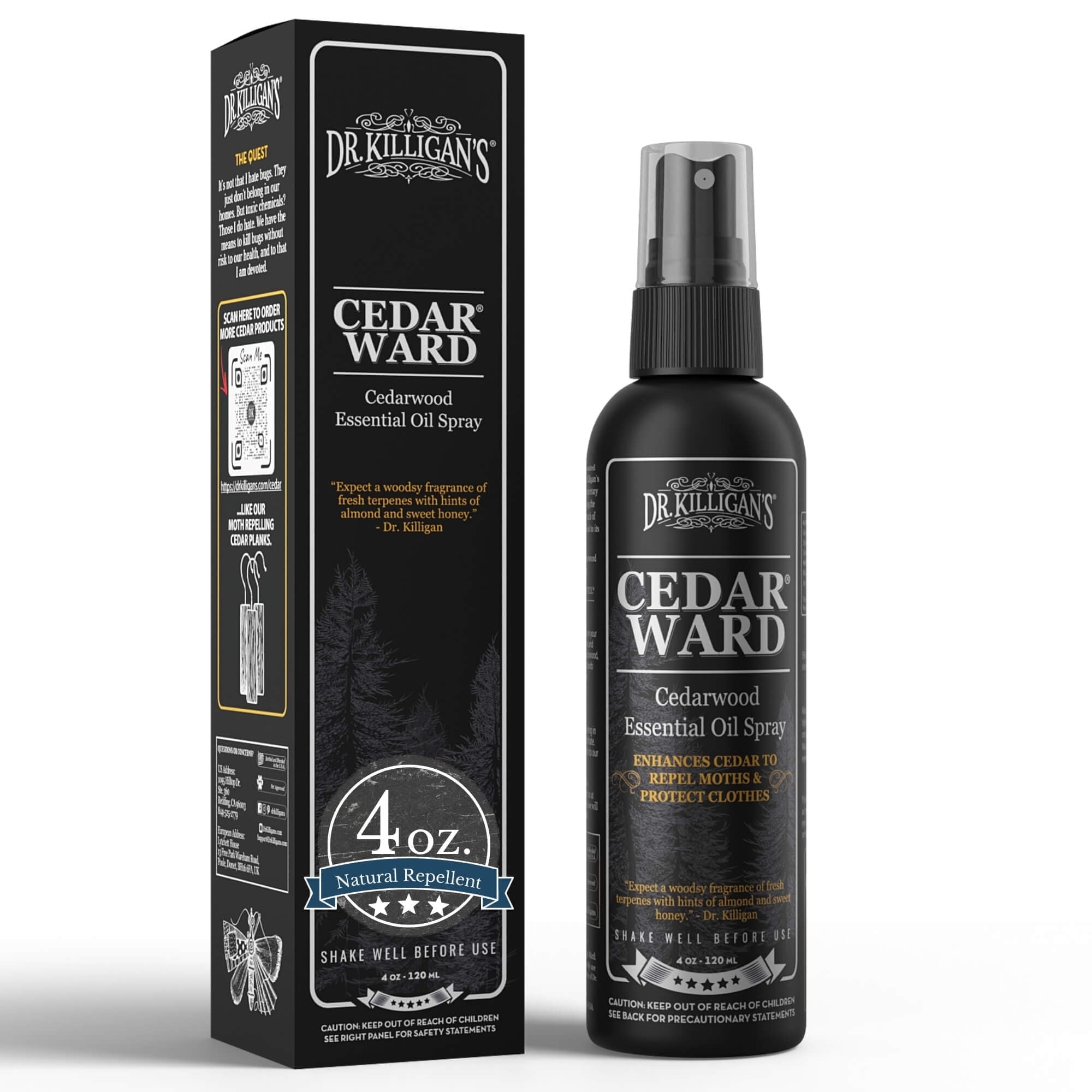Dr. Killigan's Cedar Oil Spray, 4oz, Cedar Blocks Refresher & Natural ...