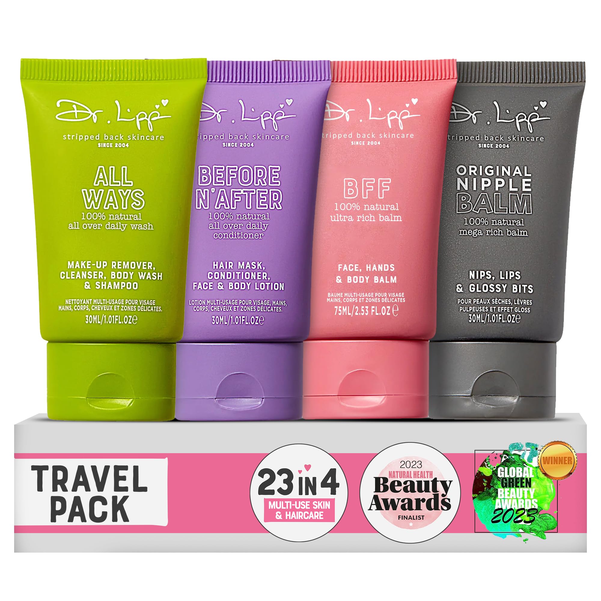 Dr. Lipp Travel Pack 4x30ml - 23-in-4 Multi-Use Face & Wash, Face ...