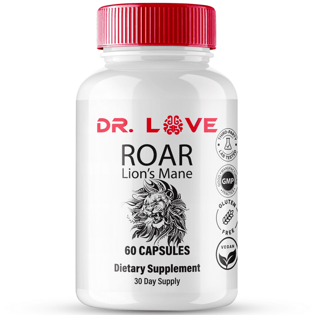 Dr. Love Roar Lion's Mane Capsules for Overall Health & Wellness - Walmart Business Supplies