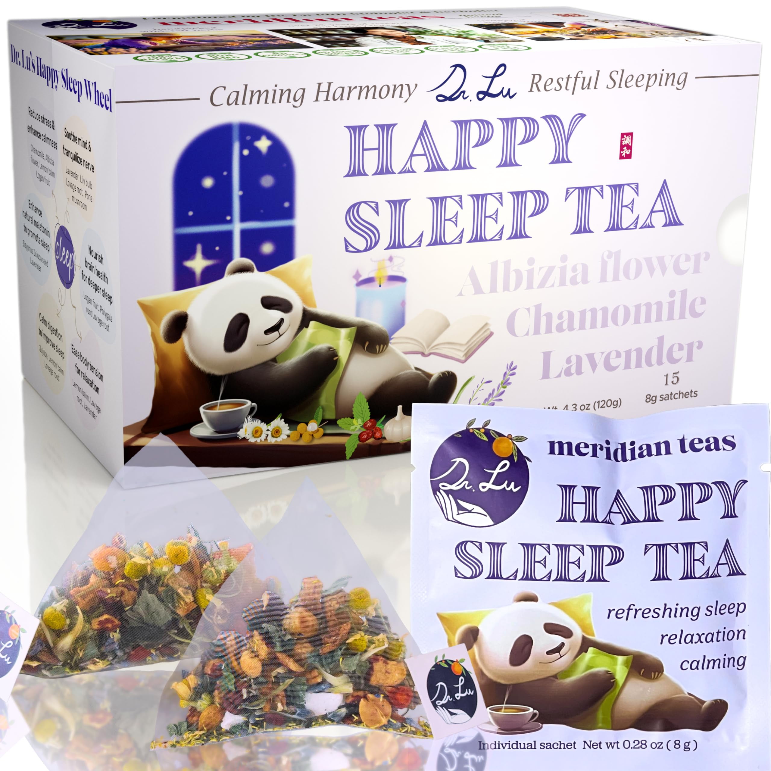 Dr. Lu's Happy Sleep Tea | 100% Natural Melatonin Sleepytime Tea for ...