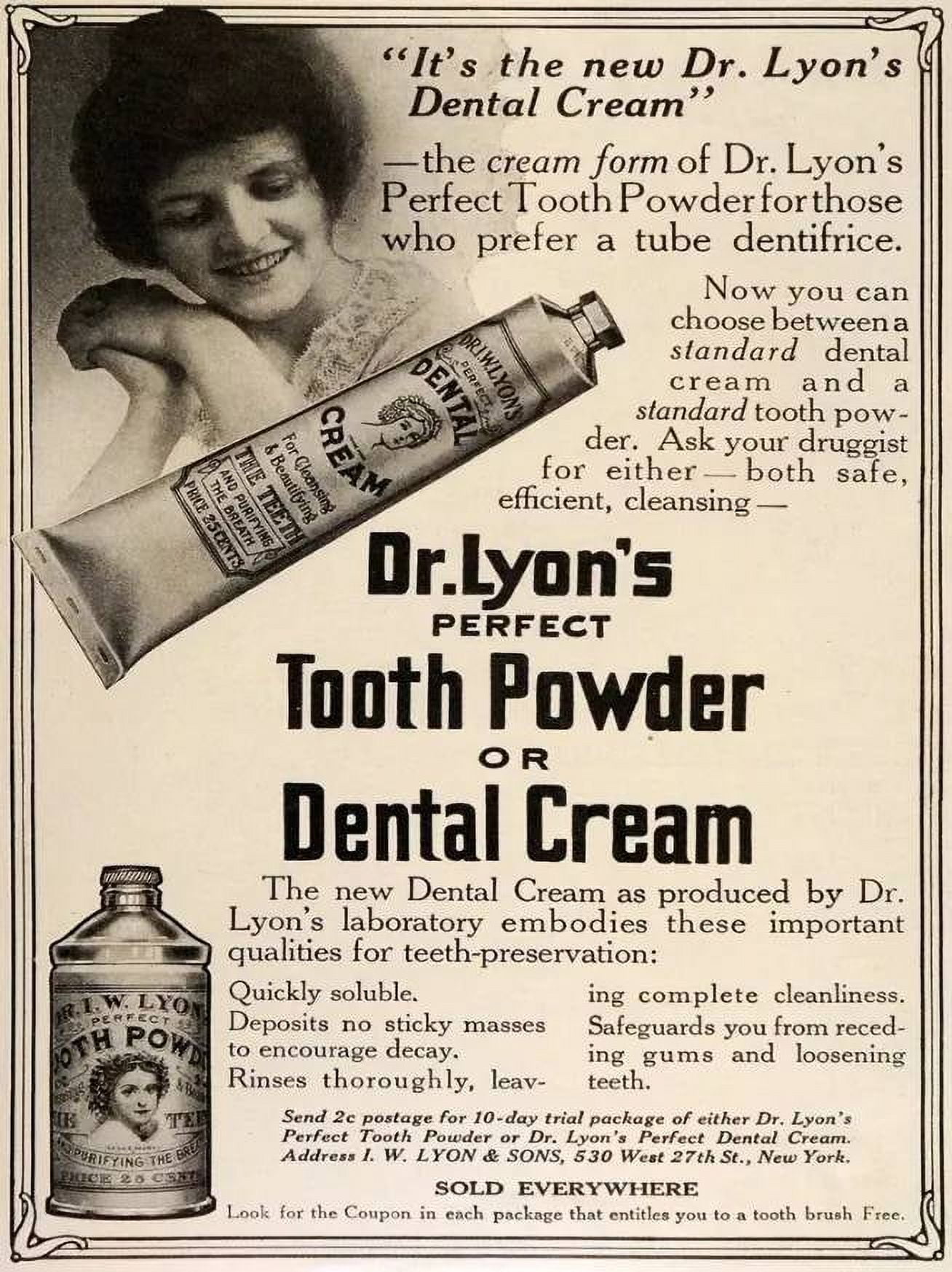Dr. Lyons Tooth Powder Decor Poster. Fine Graphic Art. Wall Interior ...