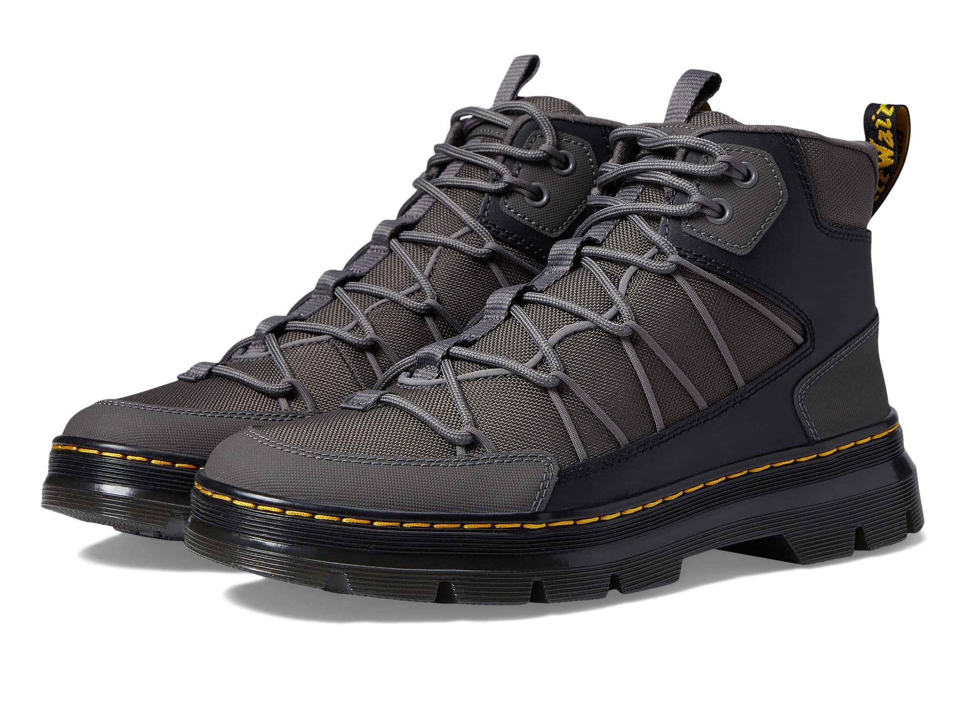 Dr. Martens Unisex Buwick 6 Tie Boot Fashion, Gunmetal Extra Tough 50/50 & Ajax, 8 US Men ...