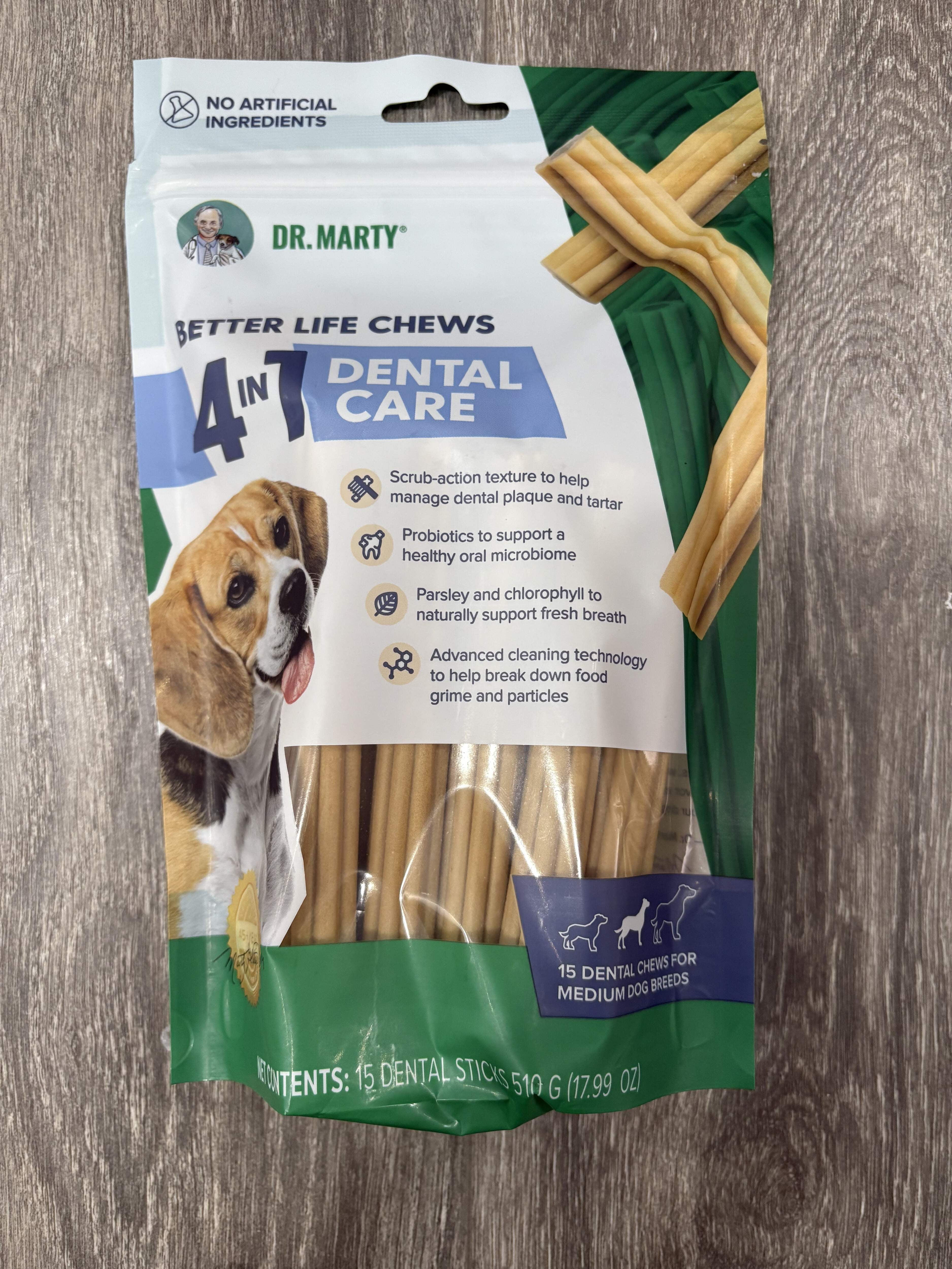 Dr. Marty Better Life Chews 4-in-1 Dental Care For Medium Size Dogs (24 ...