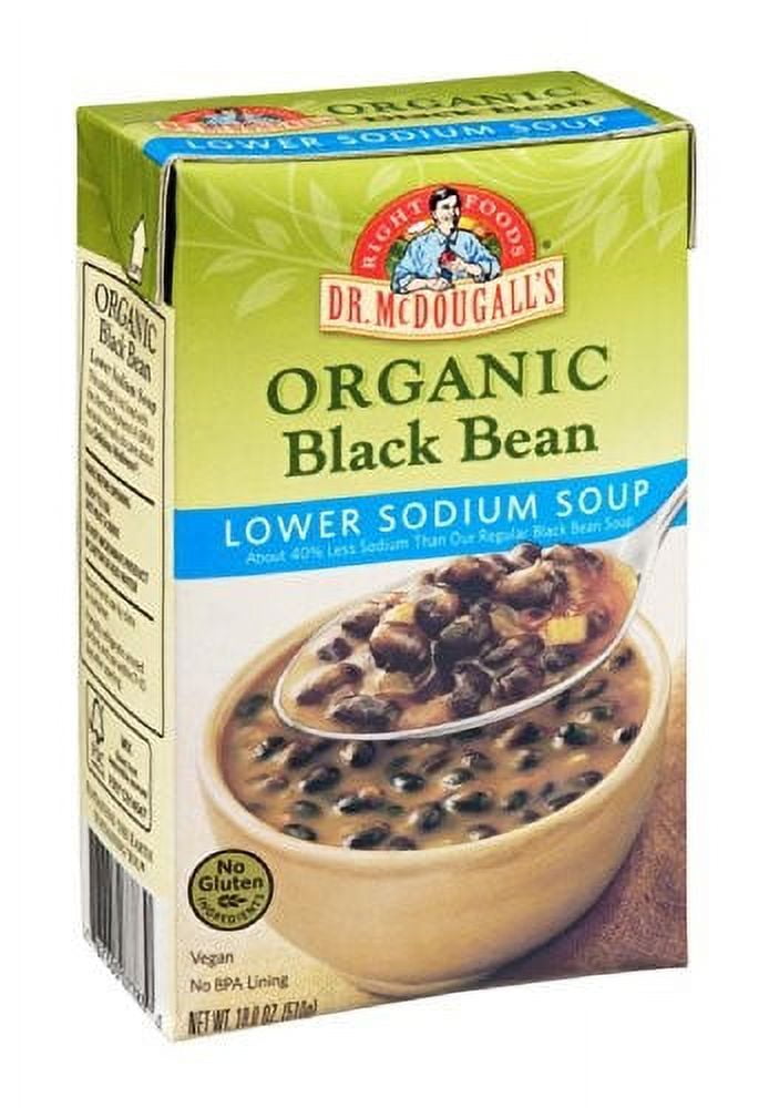 Dr. McDougall's Organic Black Bean Lower Sodium Soup - Case of 6 - 18 ...