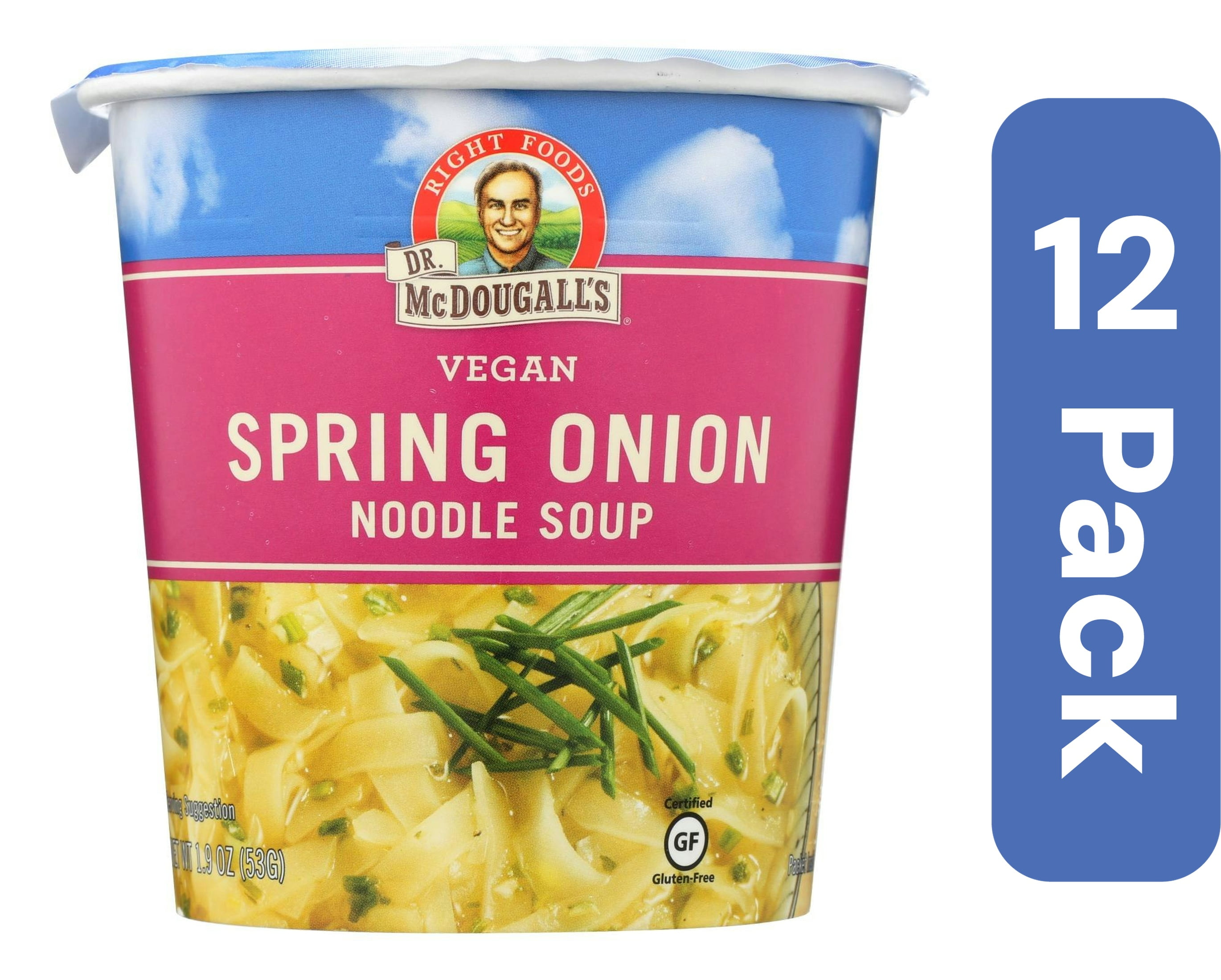 Dr. McDougall's Soup Big Cup Spring Onion Noodle 1.9 oz (Pack Of 12 ...