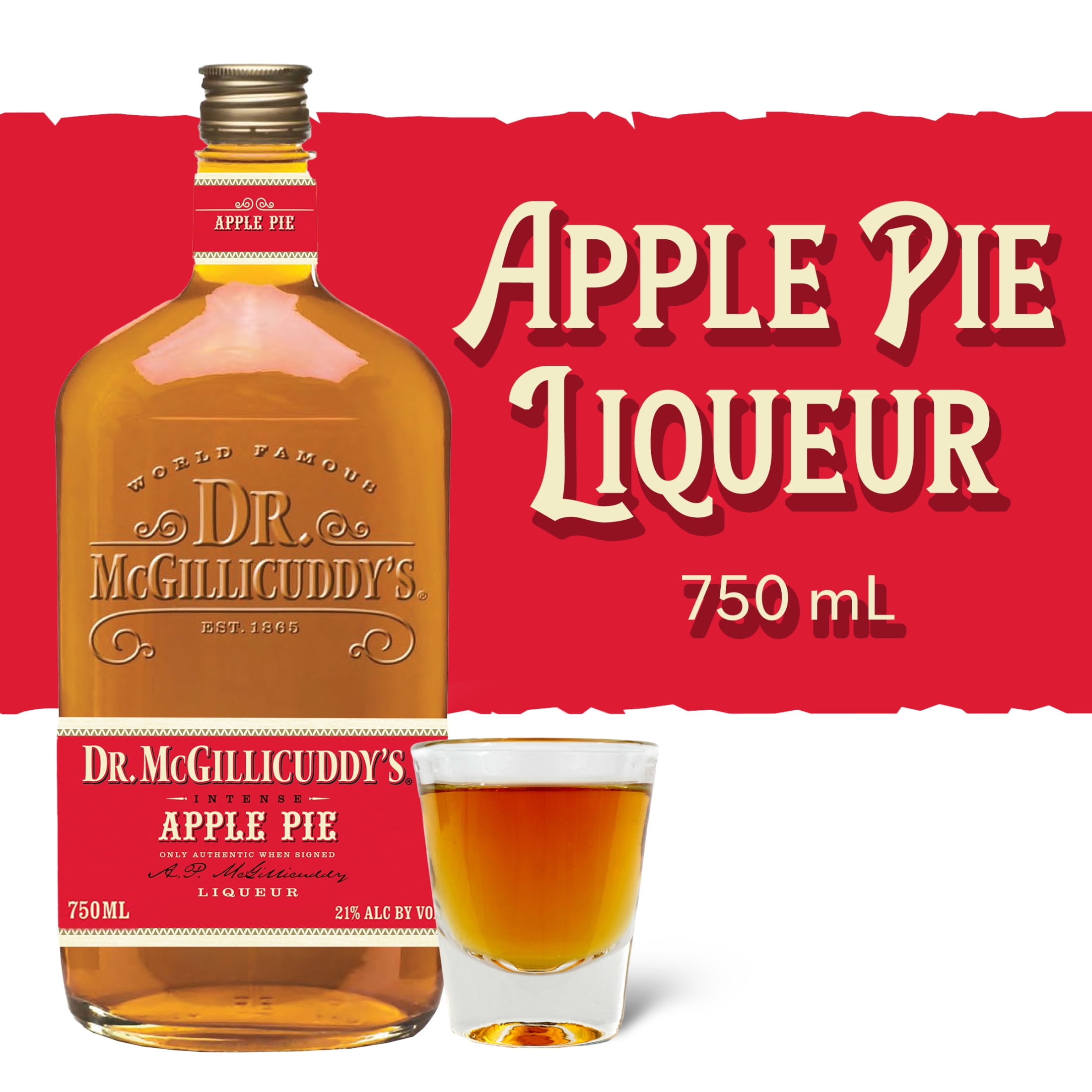 Dr. McGillicuddy’s Apple Pie Liqueur, 750ml Liquor, 21% Alcohol ...