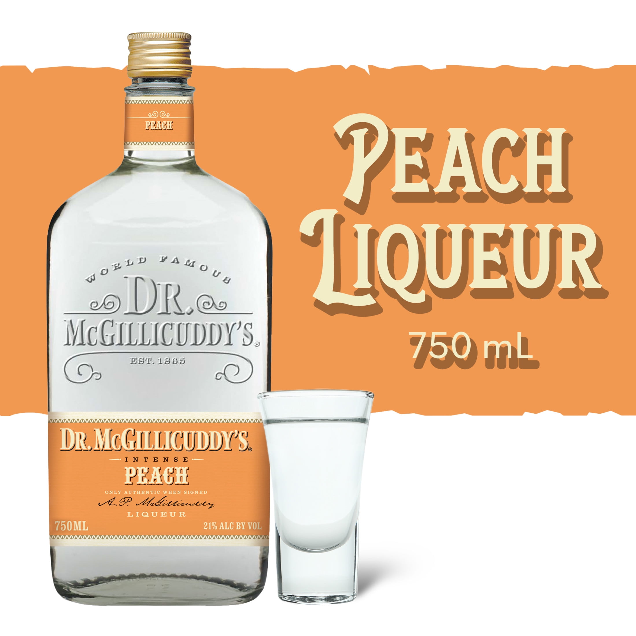 Dr. McGillicuddy’s Peach Liqueur, 750ml Liquor, 21% Alcohol - Walmart.com Dr. McGillicuddy’s Peach Liqueur, 750ml Liquor, 21% Alcohol - Walmart.com