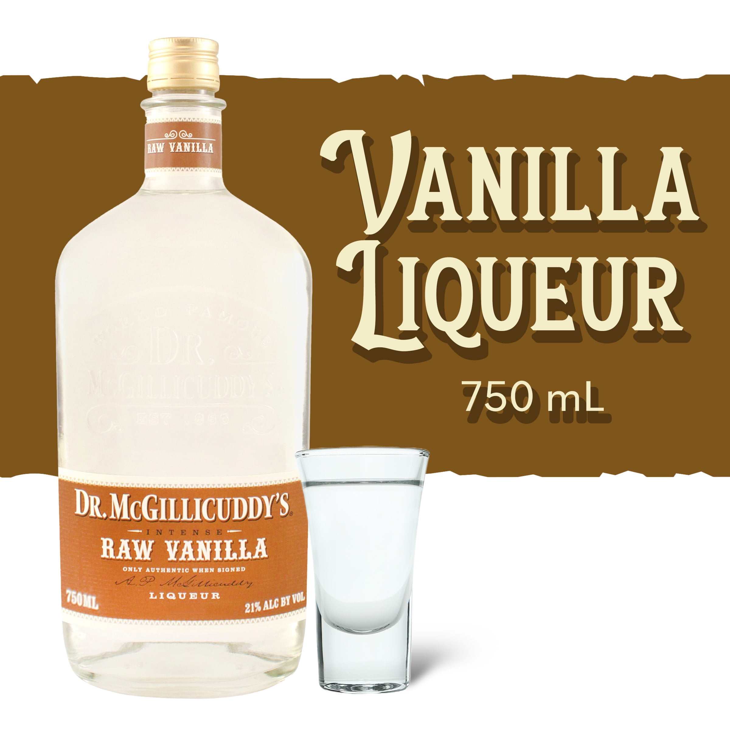 Dr. McGillicuddy’s Raw Vanilla Liqueur, 750ml Liquor, 21% Alcohol ...