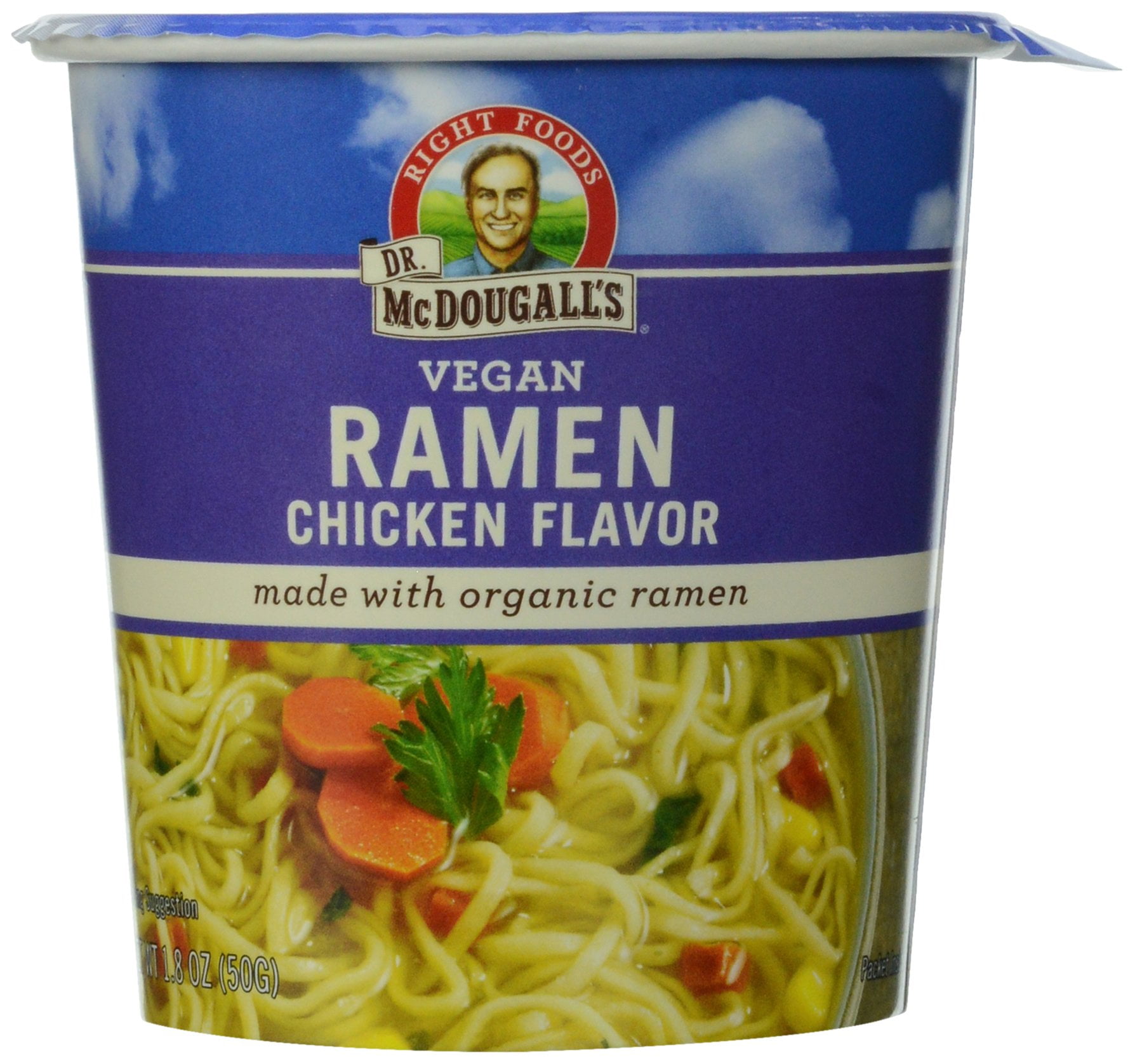 Dr. Mcdougall's Vegan Ramen Soup Big Cup With Noodles Chicken, 1.8 Oz ...