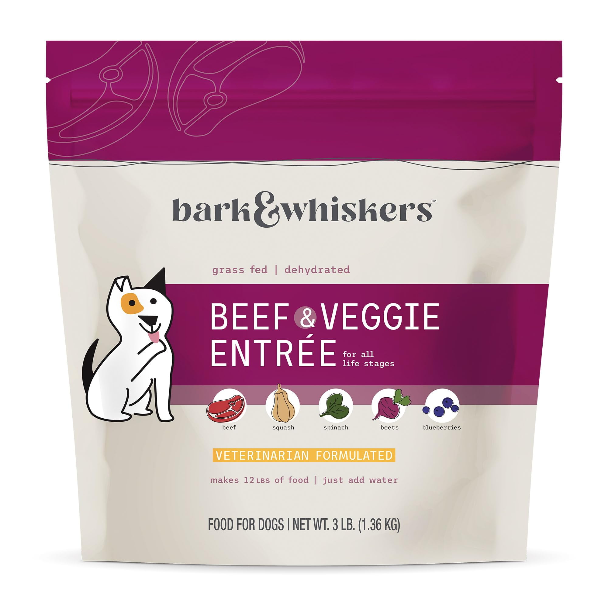 Dr. Mercola Bark & Whiskers Dehydrated Beef and Veggie Entrée, 3 lb ...