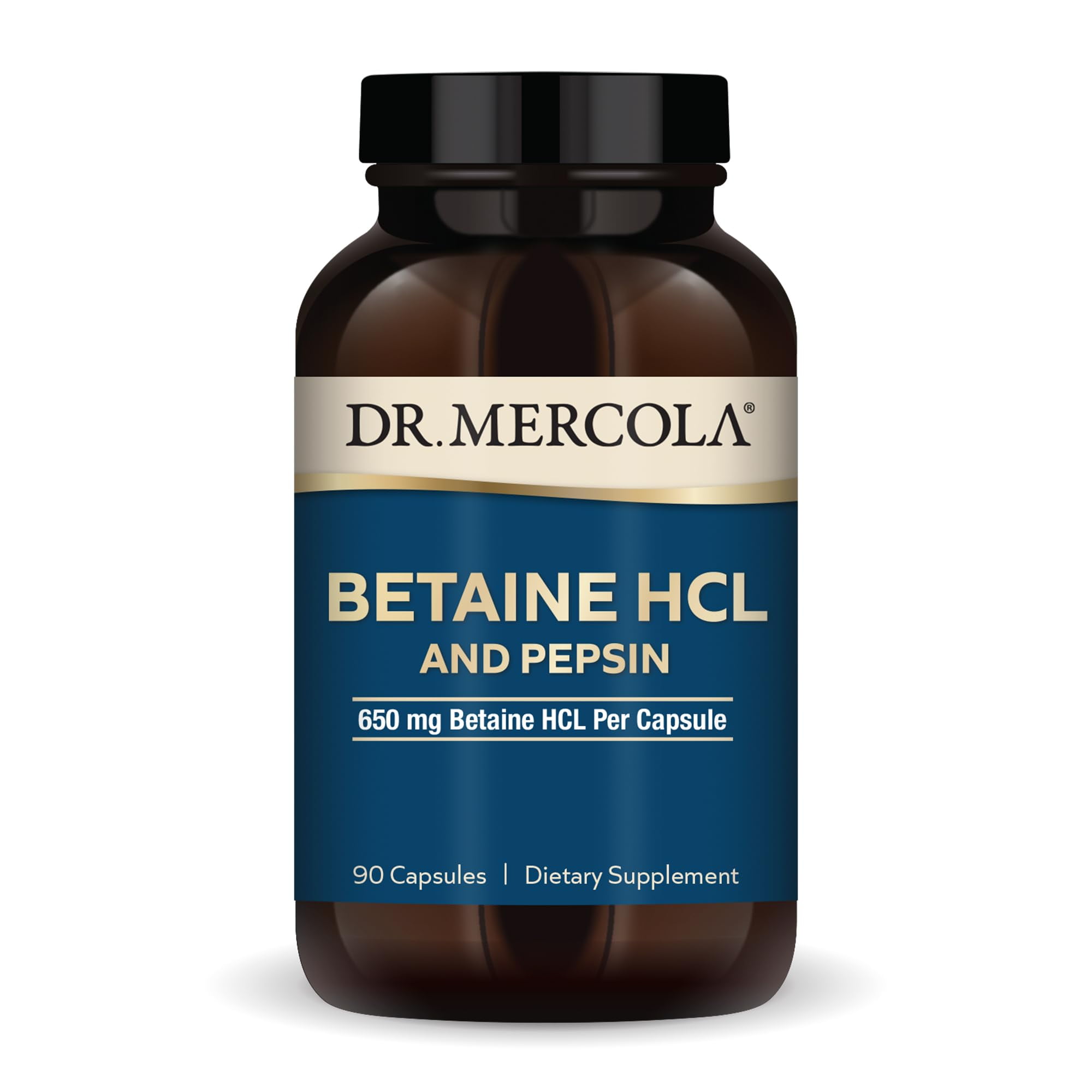 Dr. Mercola Betaine HCL and Pepsin, 30 Servings (90 Capsules), Dietary ...
