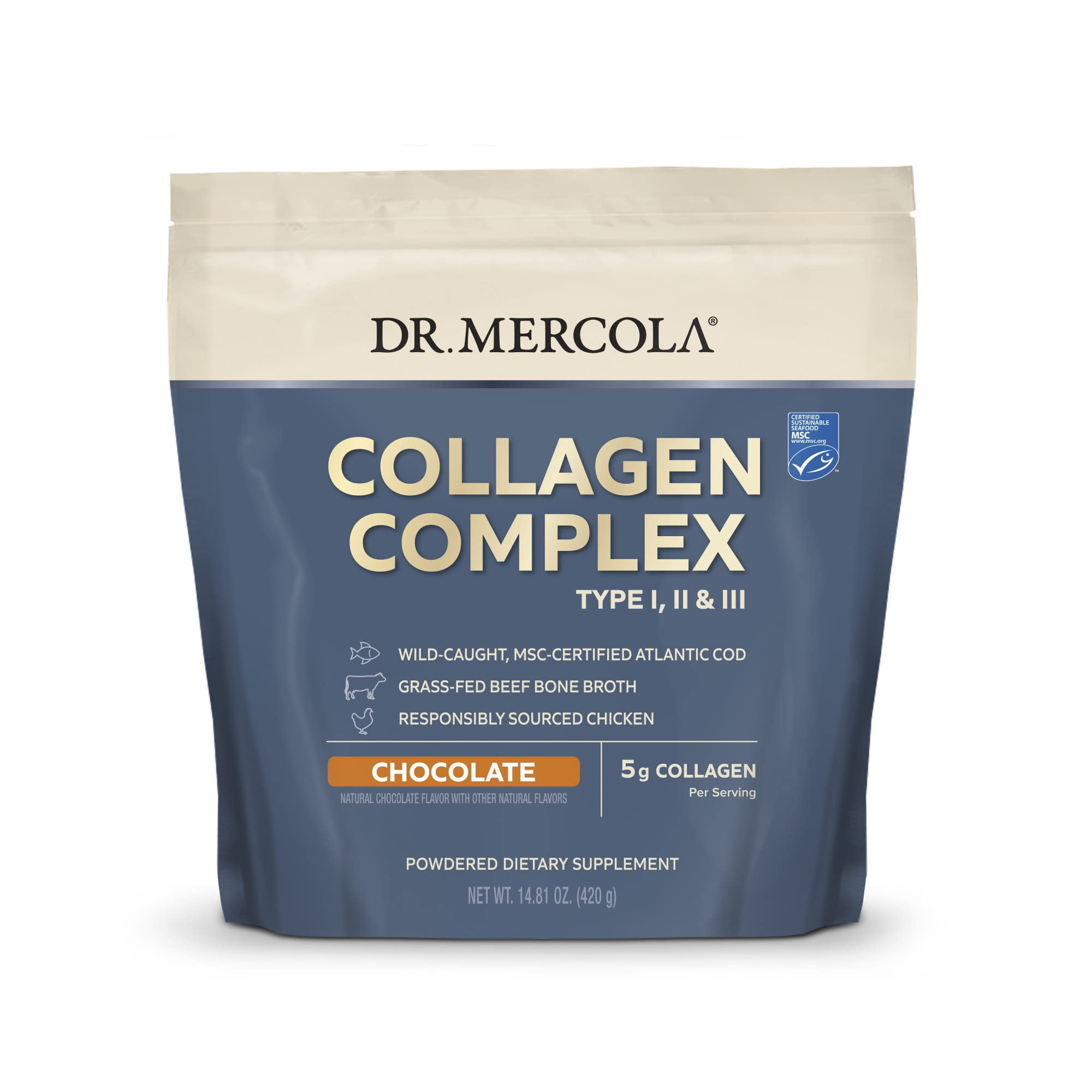 Dr. Mercola Collagen Complex Powder, Chocolate Flavor, 30 Servings ...