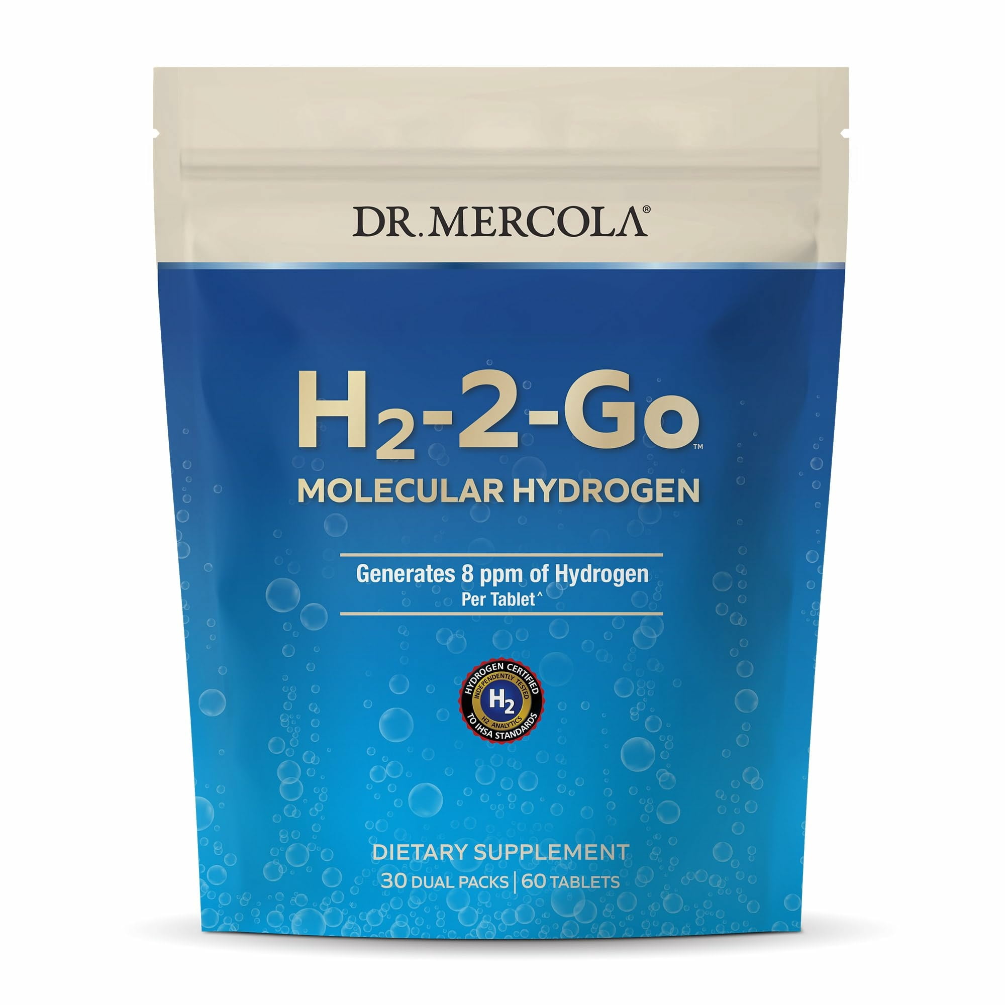 Dr. Mercola H2-2-Go Packets, Molecular Hydrogen Tablets, 8ppm, Non-GMO ...