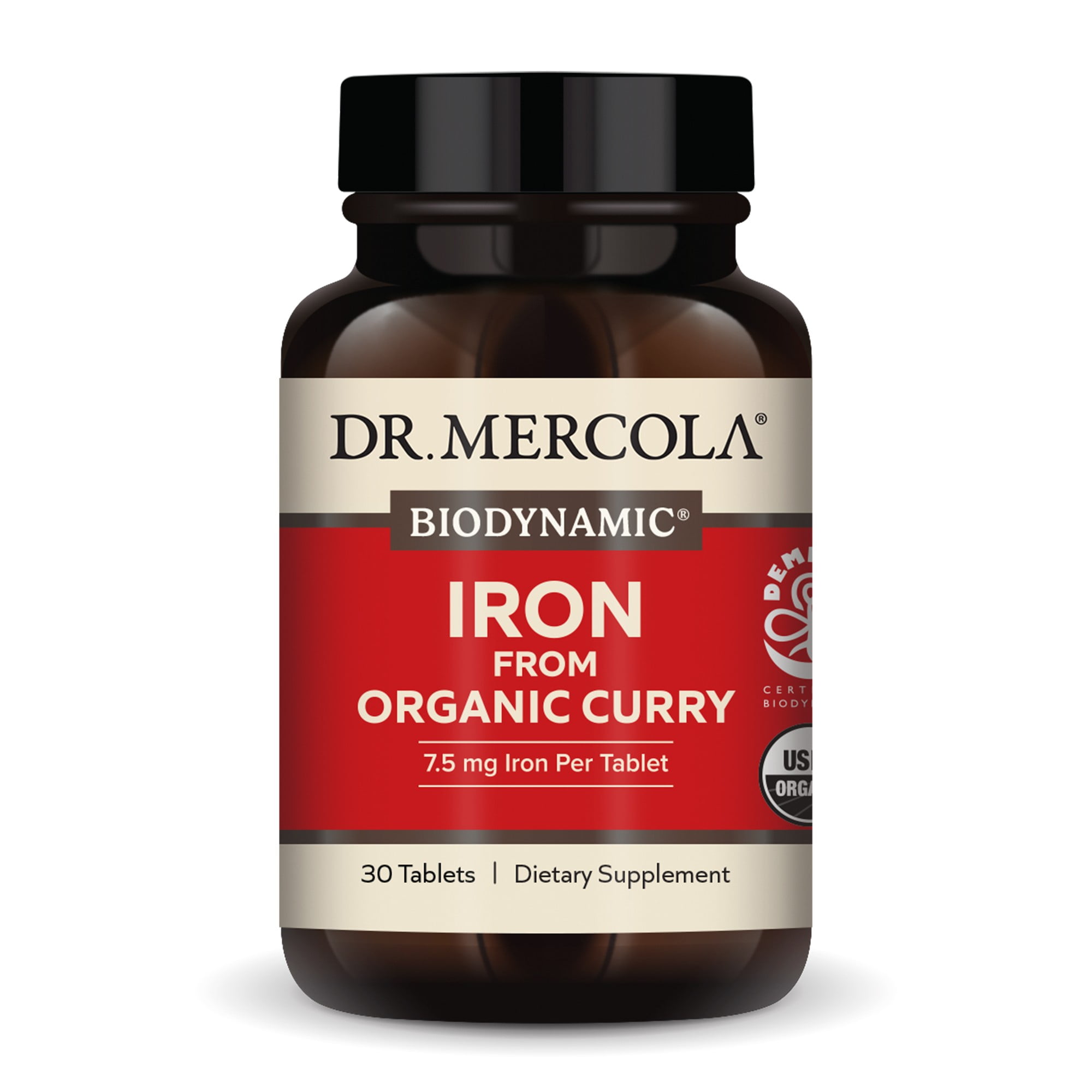 Dr. Mercola Iron from Organic Curry, 30 Servings (30 Tablets), 7.5 mg ...
