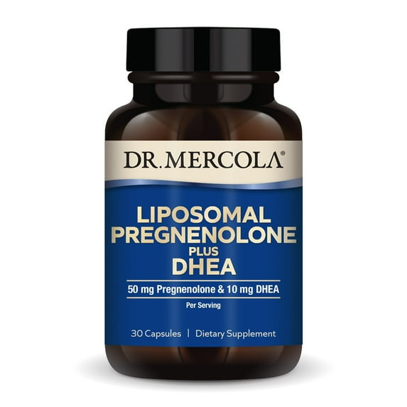 Dr. Mercola Liposomal Pregnenolone Plus DHEA, 30 Servings (30 Capsules), 50 mg Pregnenolone Per ...