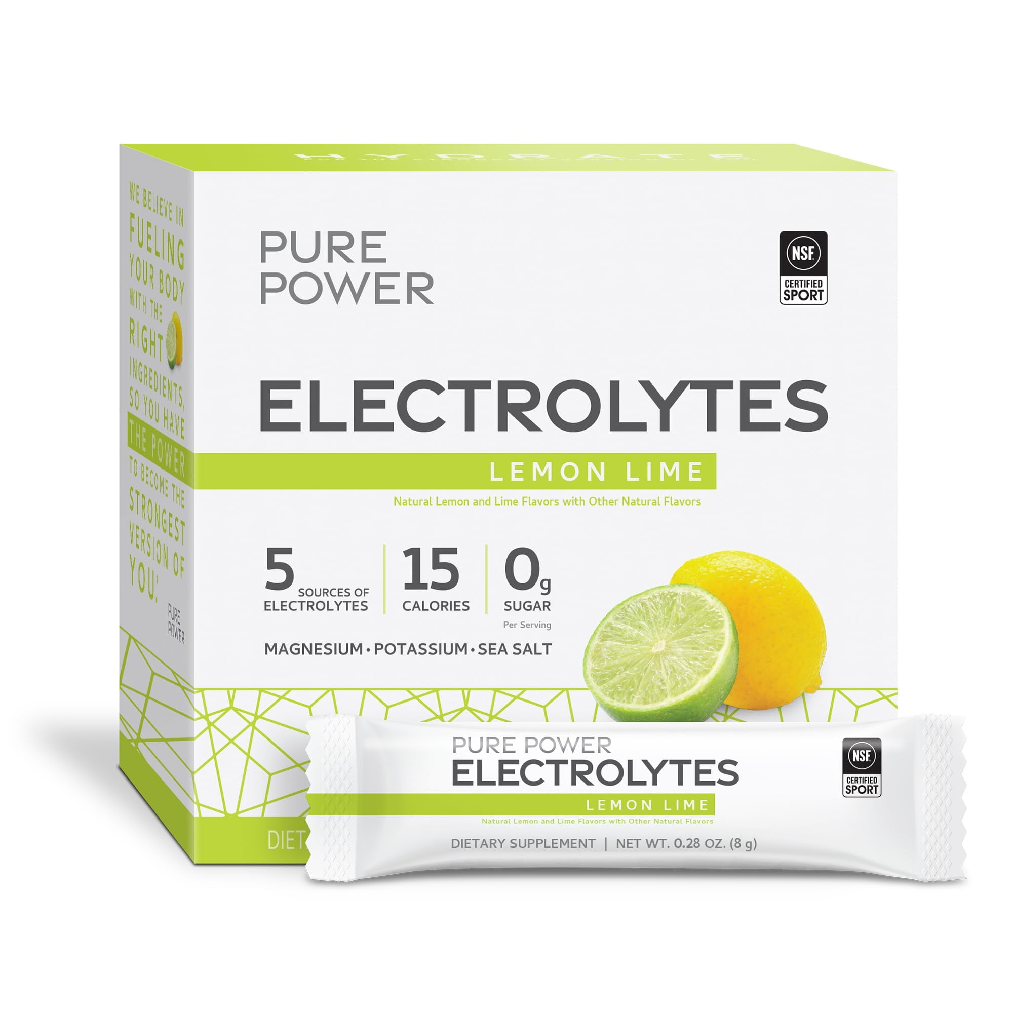 Dr. Mercola Pure Power Electrolytes, Lemon Lime, 8.5 oz (240 g), 30 ...