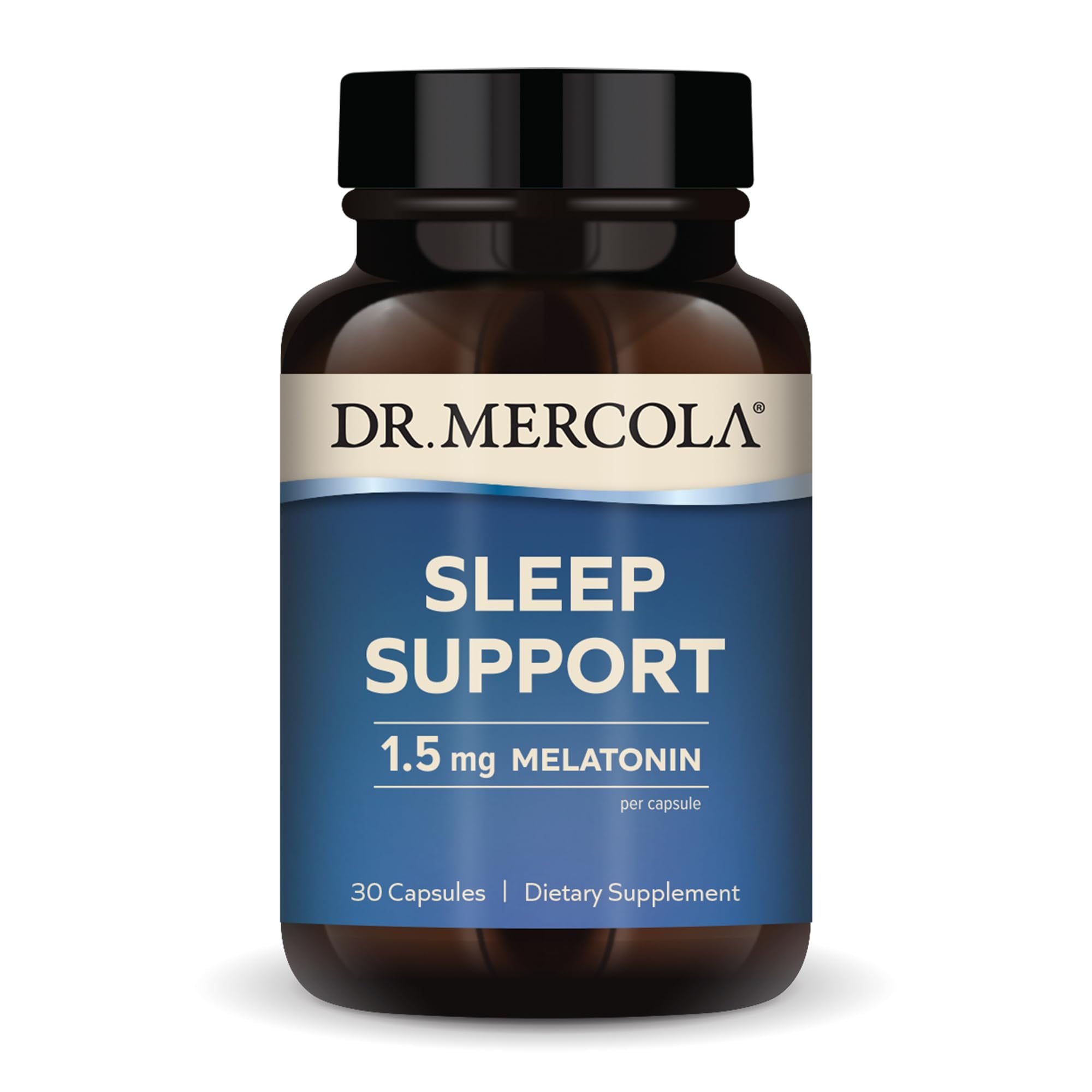Dr. Mercola Sleep Support with Melatonin, 1.5mg Melatonin Per Serving, 30 Servings (30 Capsules ...