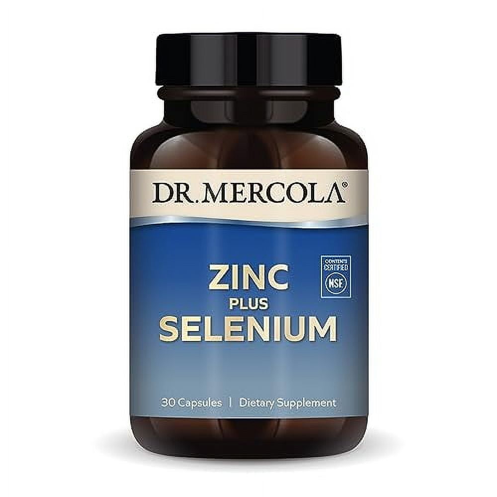 Dr. Mercola Zinc Plus Selenium, 30 Servings (30 Capsules), Dietary Supplement, Supports Immune ...