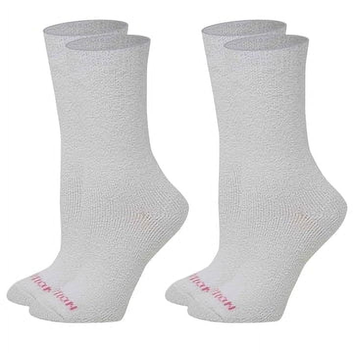 Dr. Motion Women's White Diabetic Crew Comfort Socks, Breathable Fabric ...