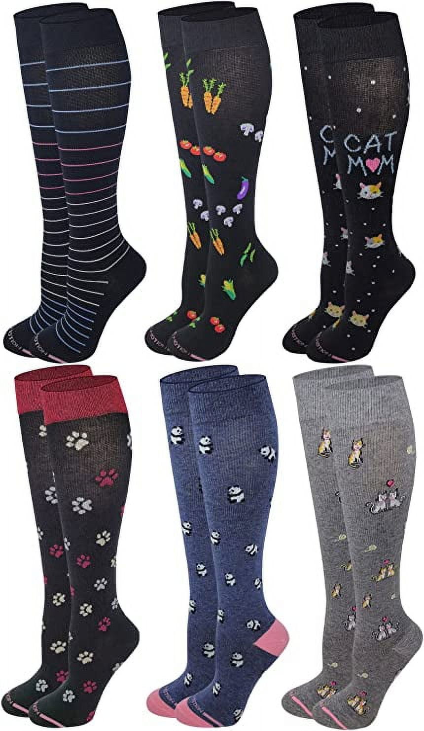 Dr. Motion Women's 6 Pairs Everyday Graduated Compression Knee High ...