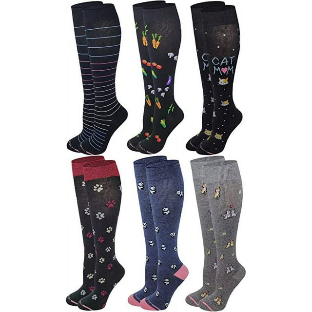 Dr. Motion Women's 6 Pairs Everyday Graduated Compression Knee High ...