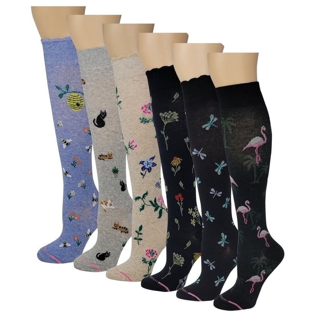 Dr. Motion Women Assorted Novelty Colors EverydayGraduted Compression ...