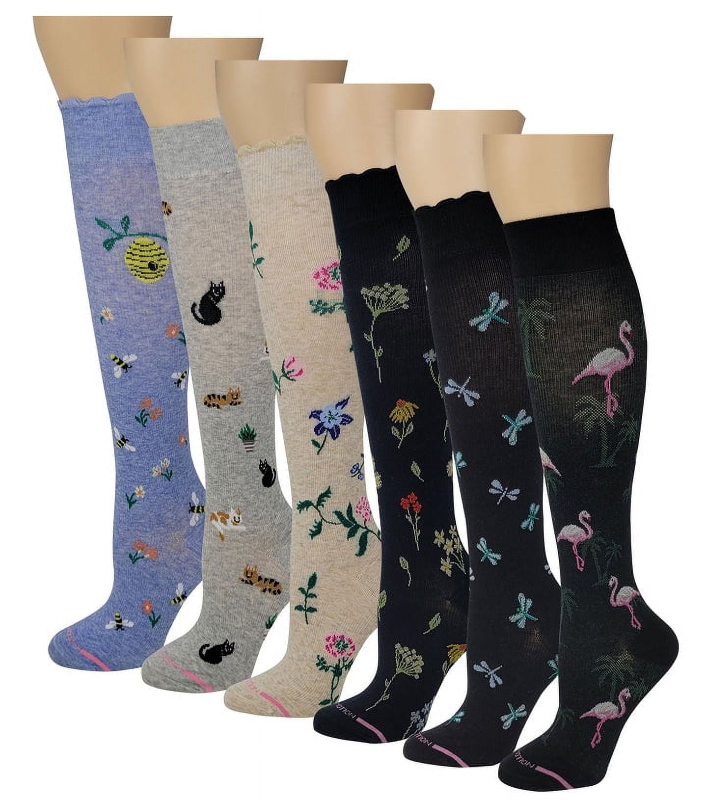 Dr. Motion Women Assorted Novelty Colors EverydayGraduted Compression ...